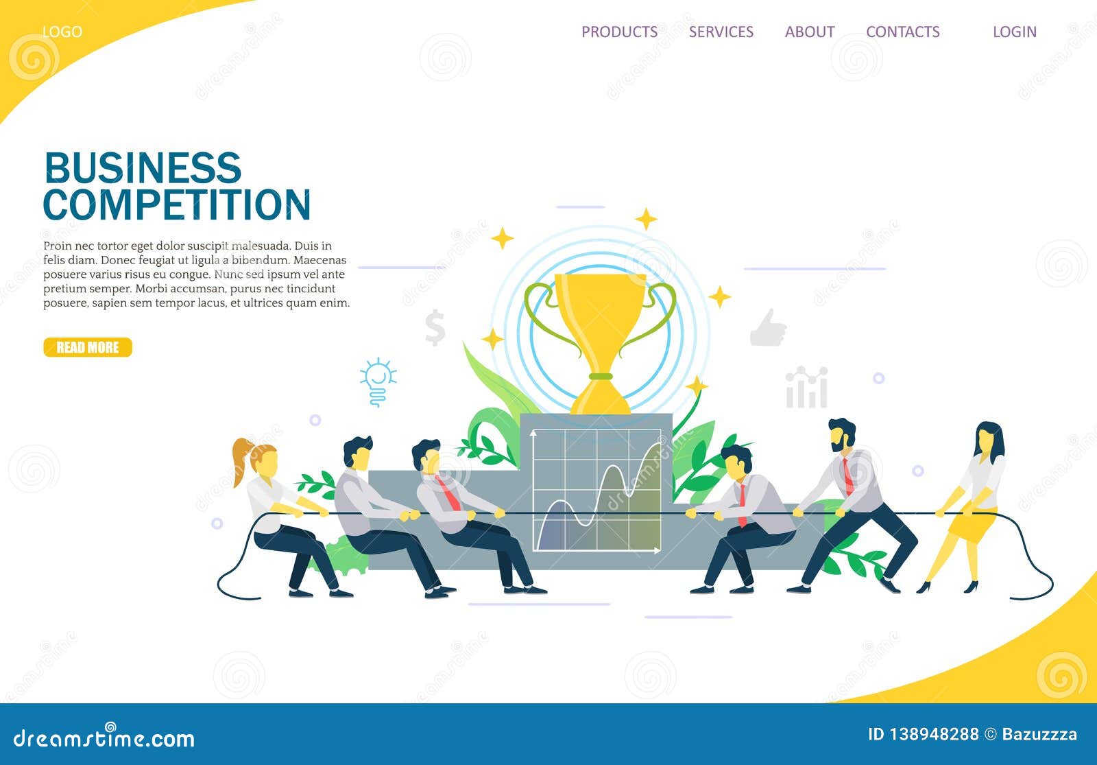 Business Competition Vector Website Landing Page Design Template Stock ...