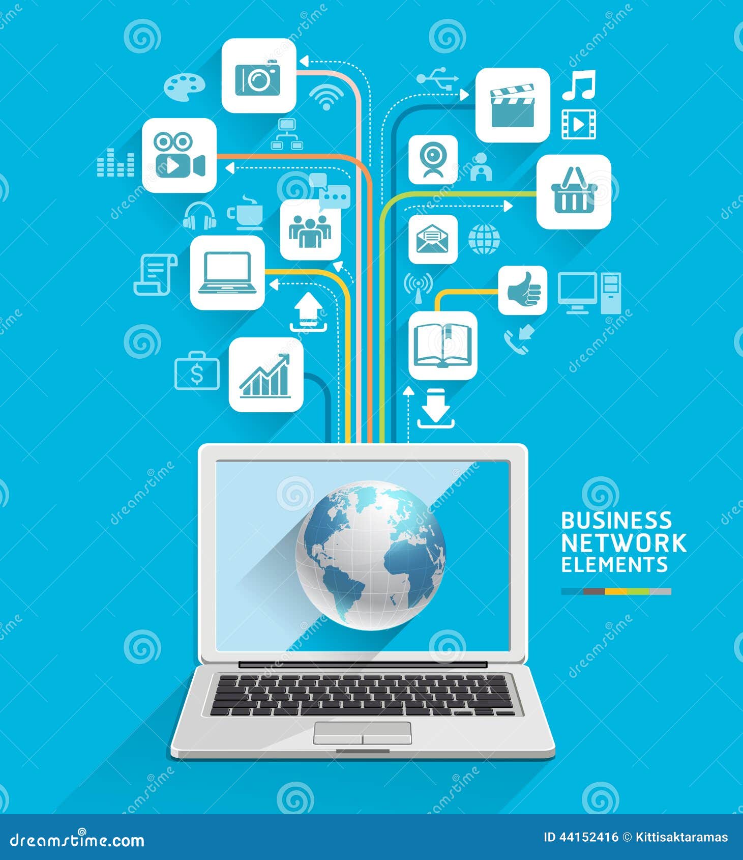 Business computer network. stock vector. Illustration of energy - 44152416
