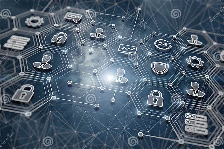 Business Computer Security Network Structure Stock Photo - Image of ...