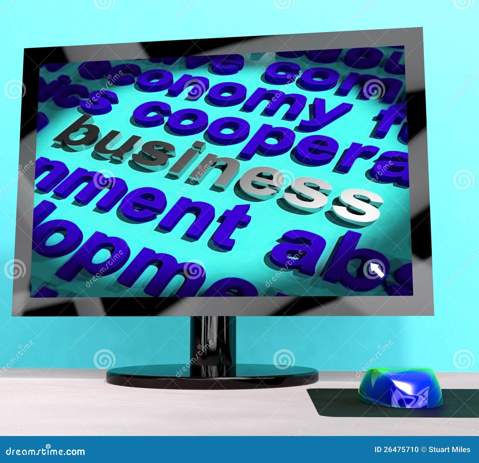 Business on Computer Showing Stock Illustration - Illustration of ...