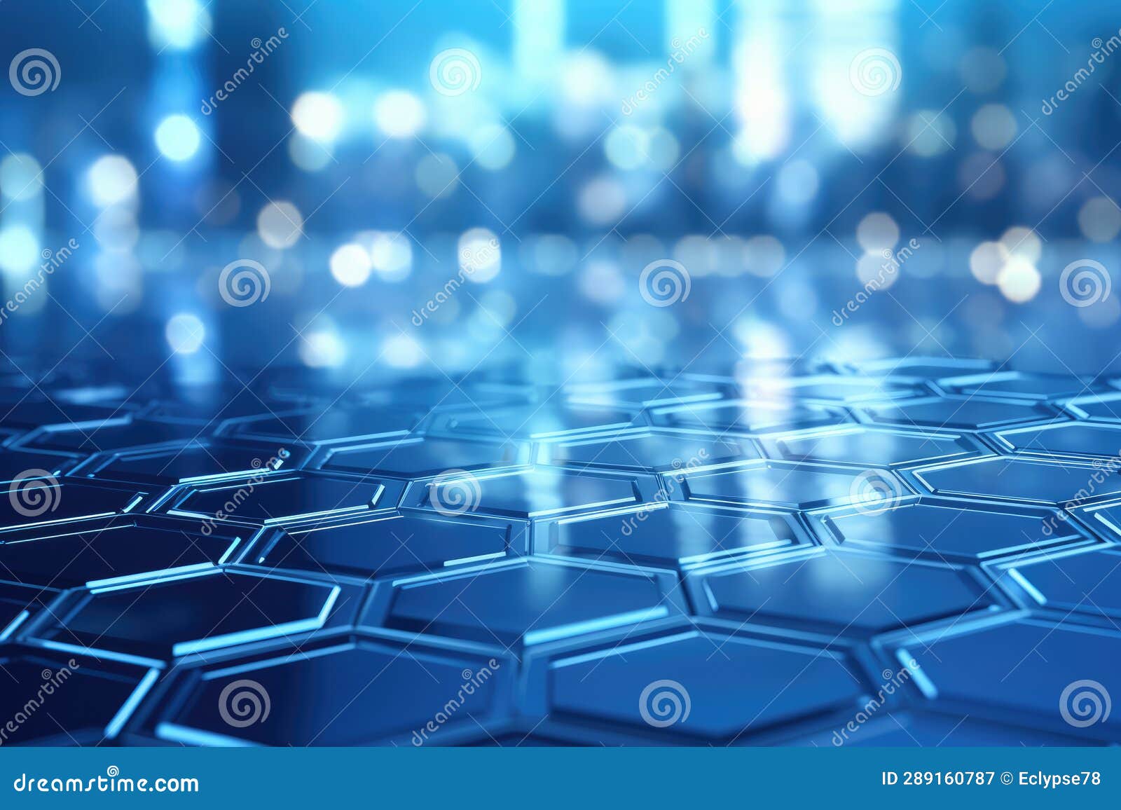 Abstract Blue Hexagonal Technology Stock Illustration - Illustration of ...