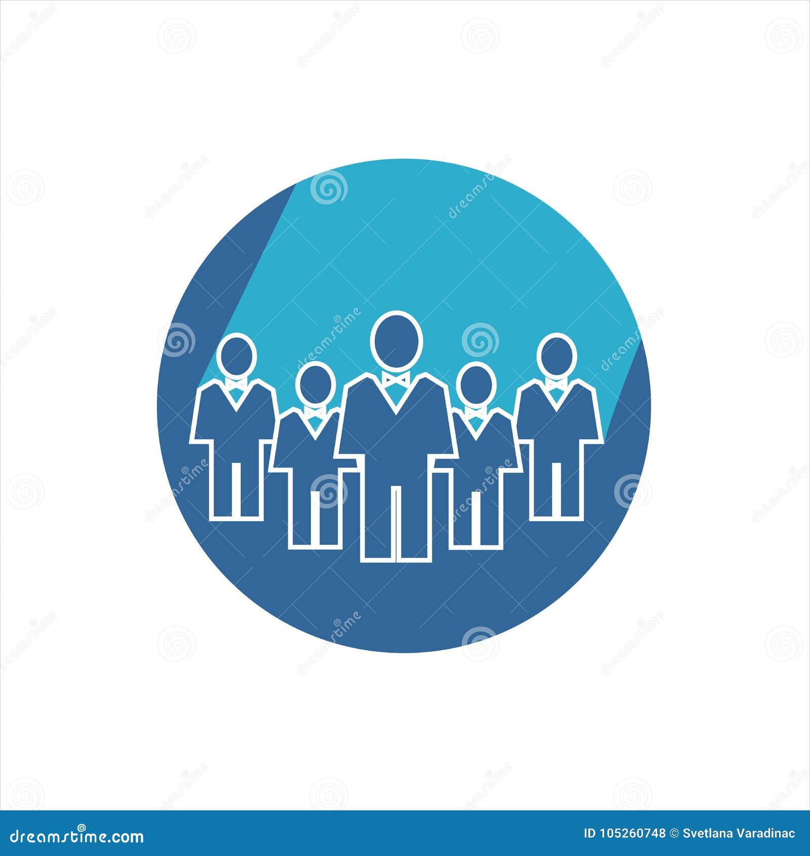 Business People Related. Vector Flat Line Icon with Long Shadow. Stock ...