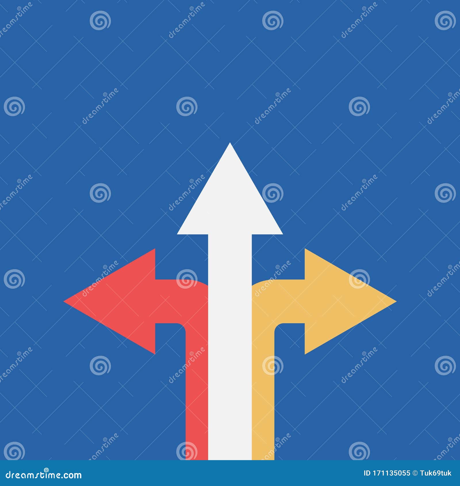 Business Concept , Arrows in Different Directions Make Decisions ...