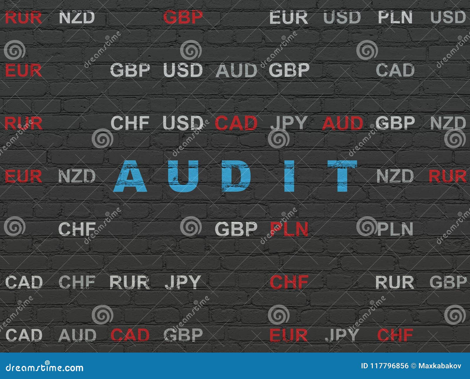 Business Concept: Audit on Wall Background Stock Illustration ...