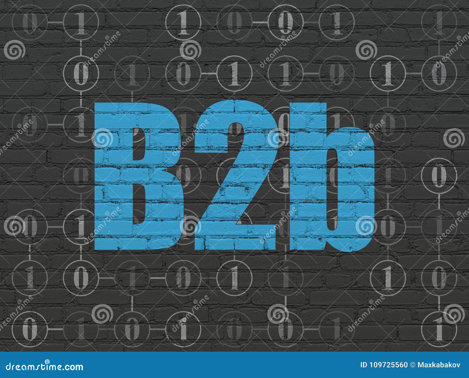 Business Concept: B2b on Wall Background Stock Illustration ...