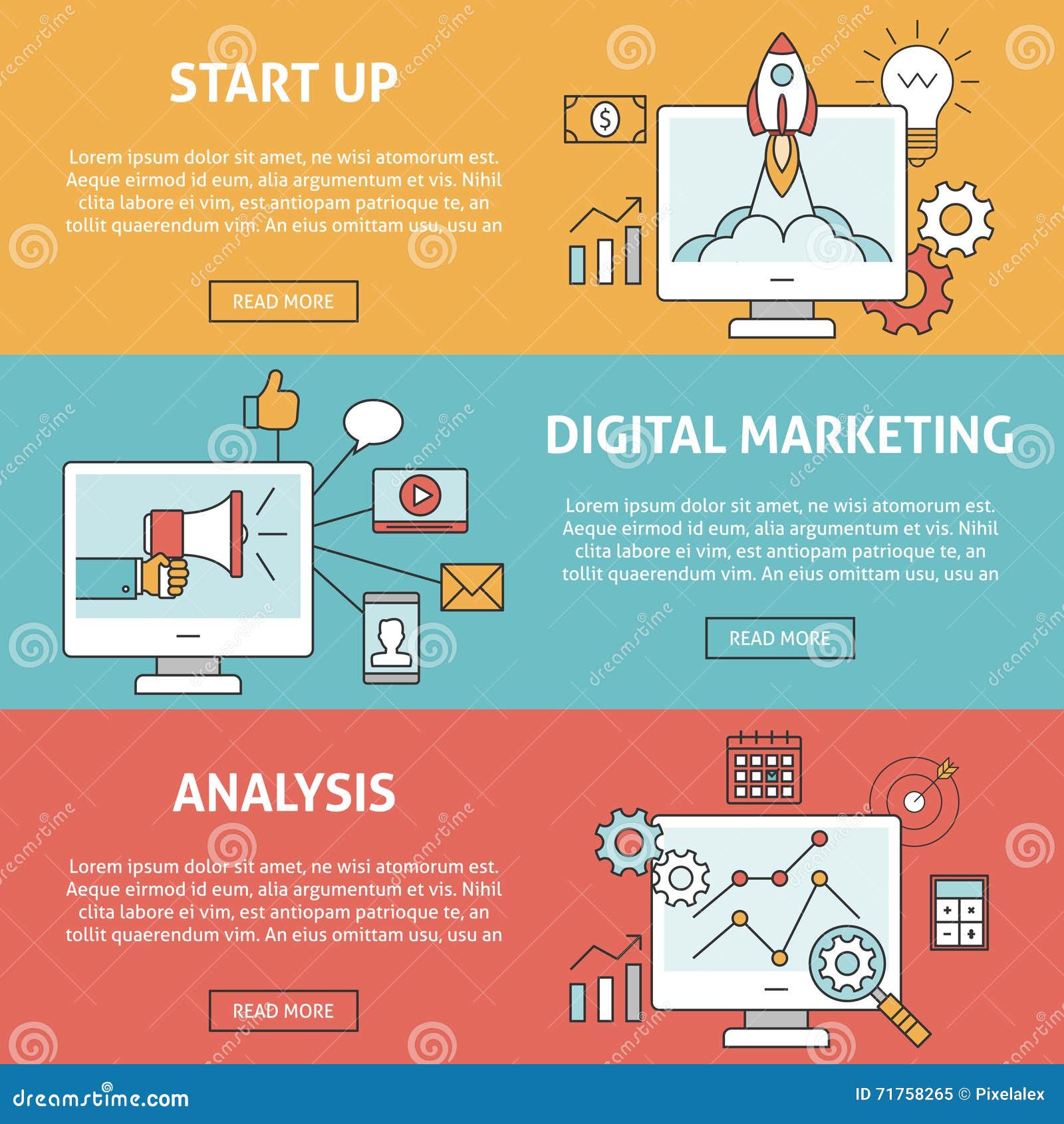 Business concept banners stock vector. Illustration of design - 71758265