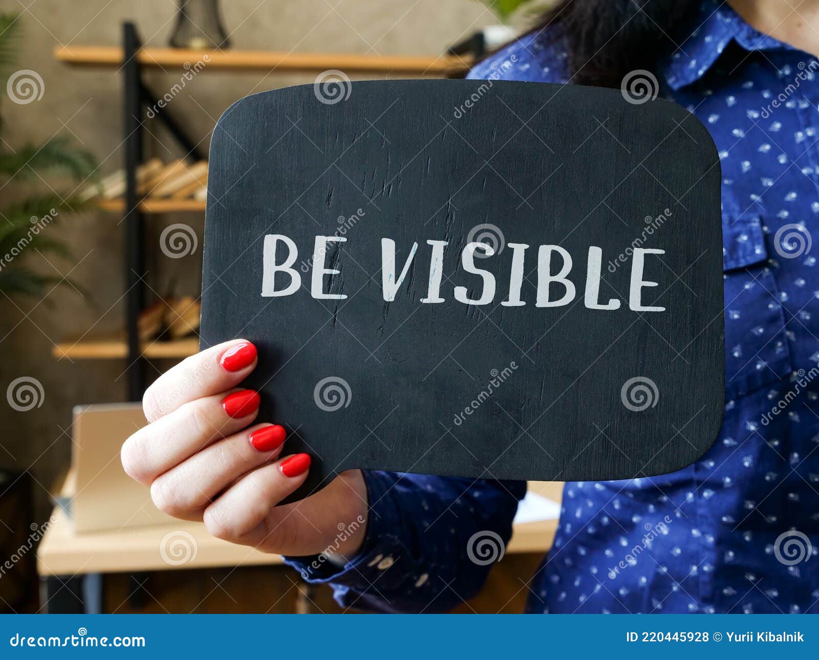 Business Concept about BE VISIBLE with Sign on the Sheet Stock Photo ...