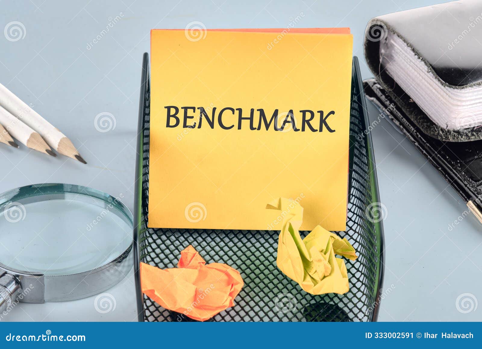 Business Concept of Benchmark. a Word BENCHMARK Written on the Sticker ...