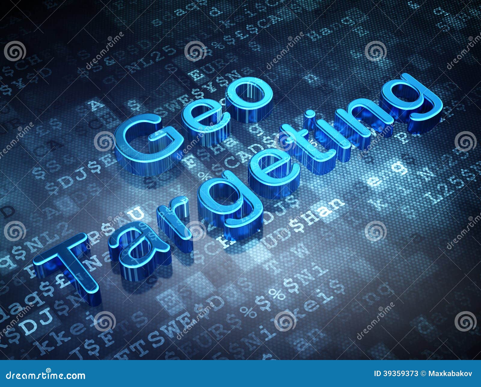 Business Concept: Blue Geo Targeting on Digital Background Stock Image ...