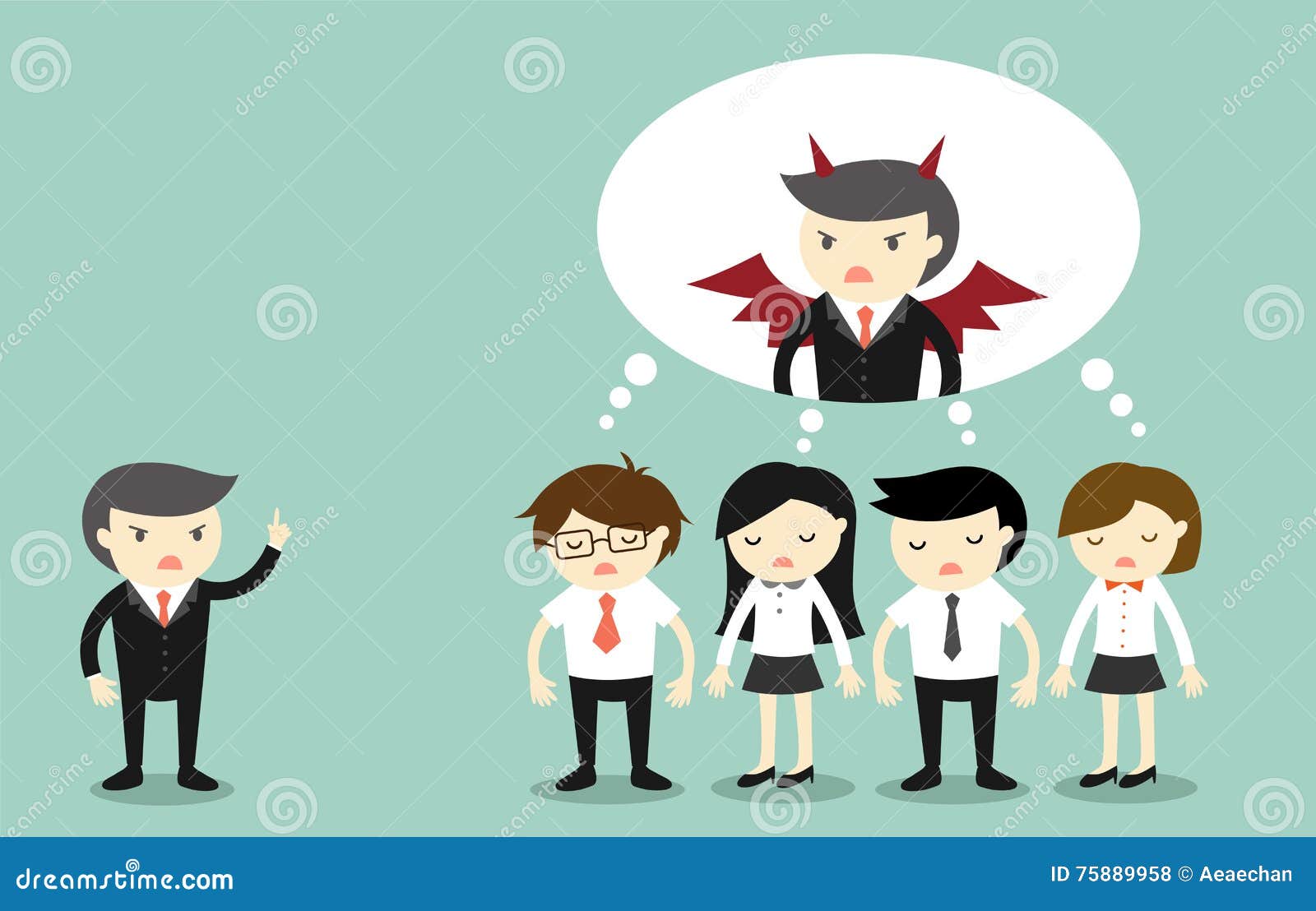 Boss Devil In Table. Demon Businessman. Satan Chief. Angry Lucifer ...