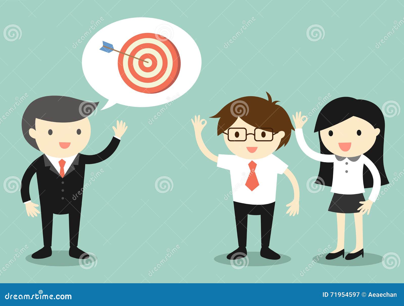 Business Concept, Boss Talking about Target. Stock Vector ...