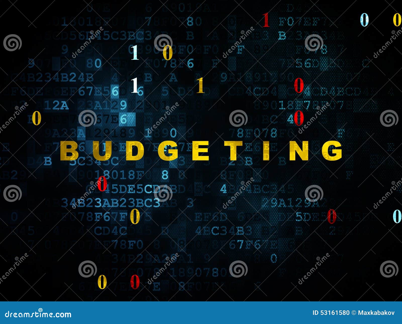 Business Concept: Budgeting on Digital Background Stock Illustration ...