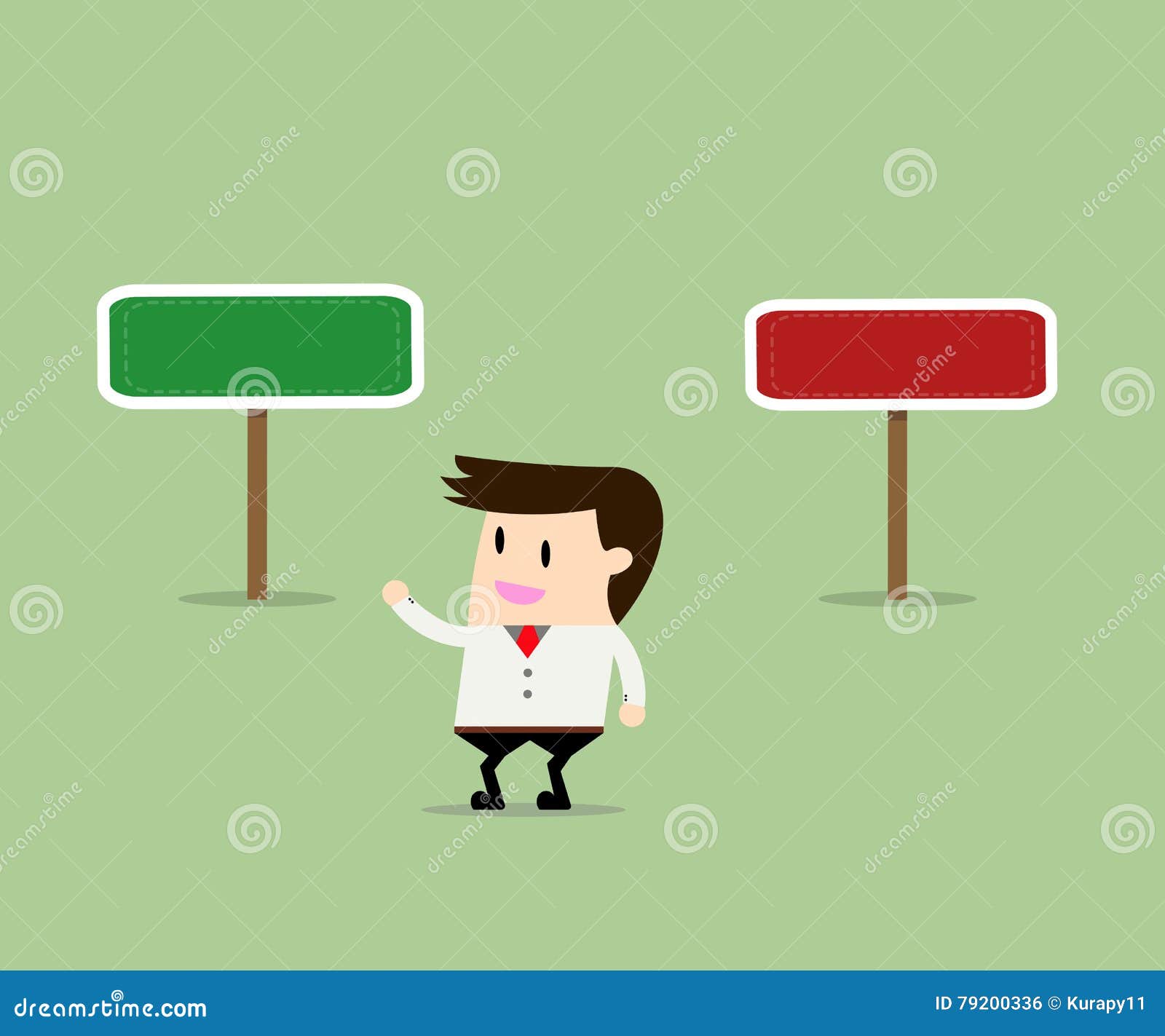 Business Concept Businessman Confused About Two Direction Stock