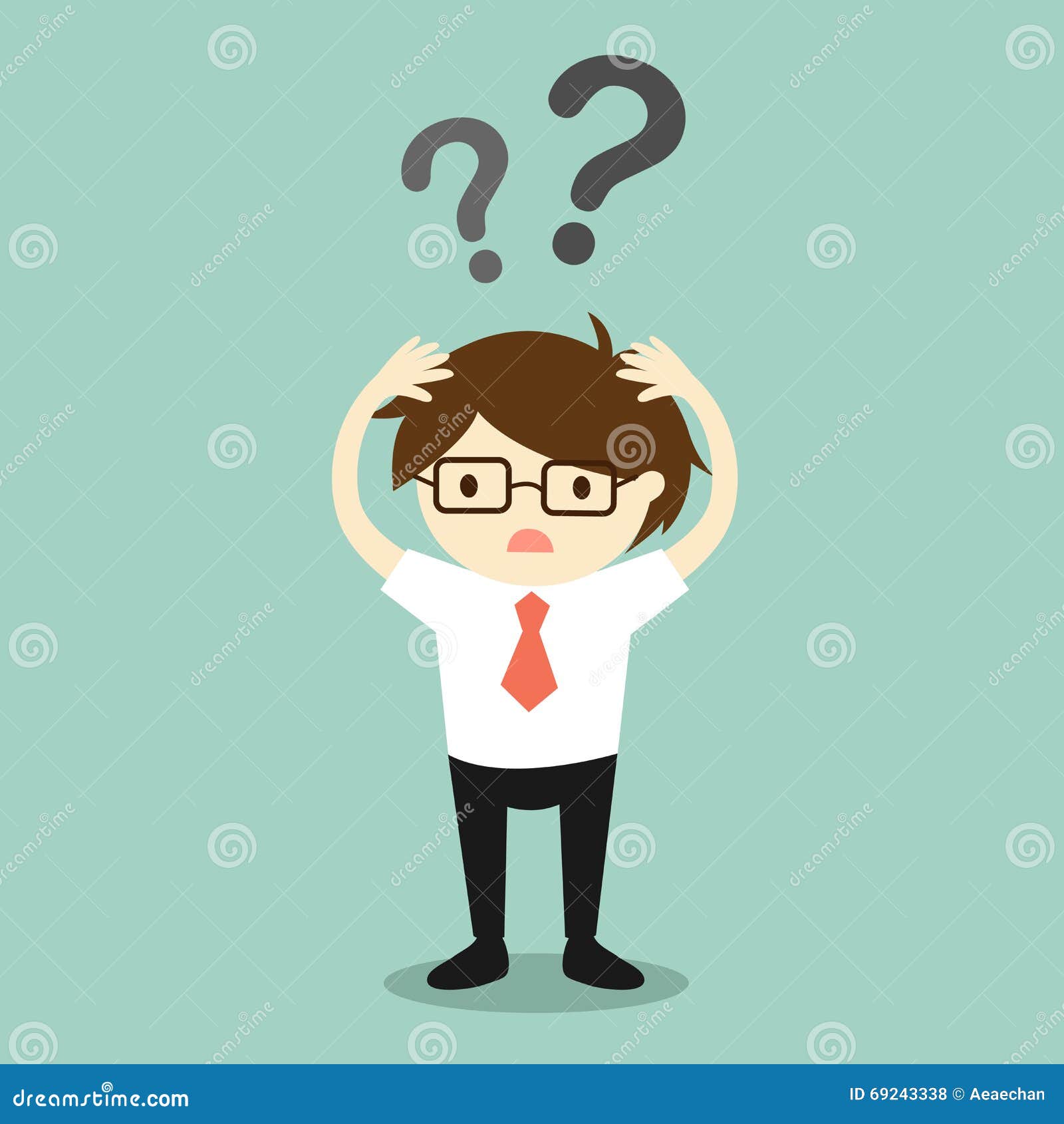 Business Concept Businessman Feeling Confused Stock Vector