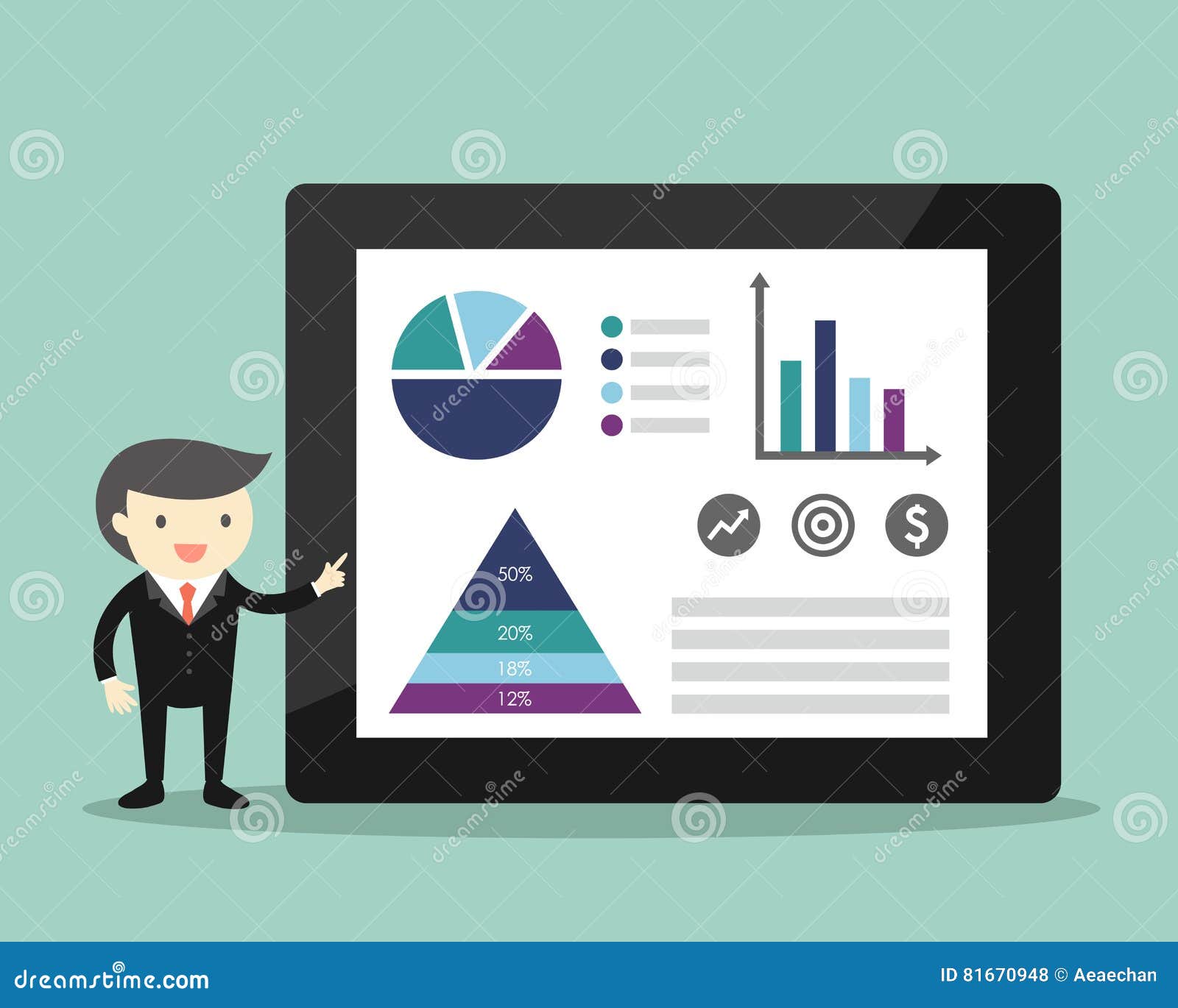 Business Concept, Businessman Giving Presentation and Explaining Charts ...