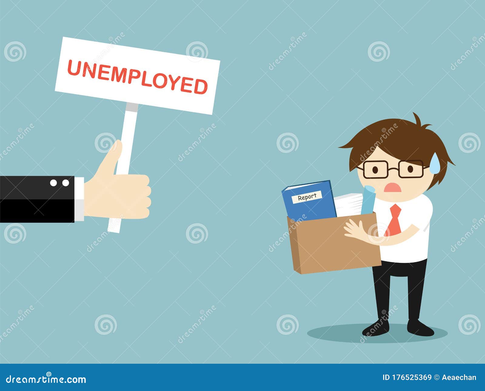 Business Concept, Businessman is Unemployed. Stock Illustration ...