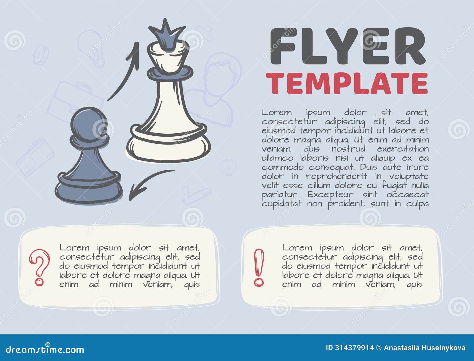 Business Concept with Chess Pawn and Queen. Vector Design Template for ...