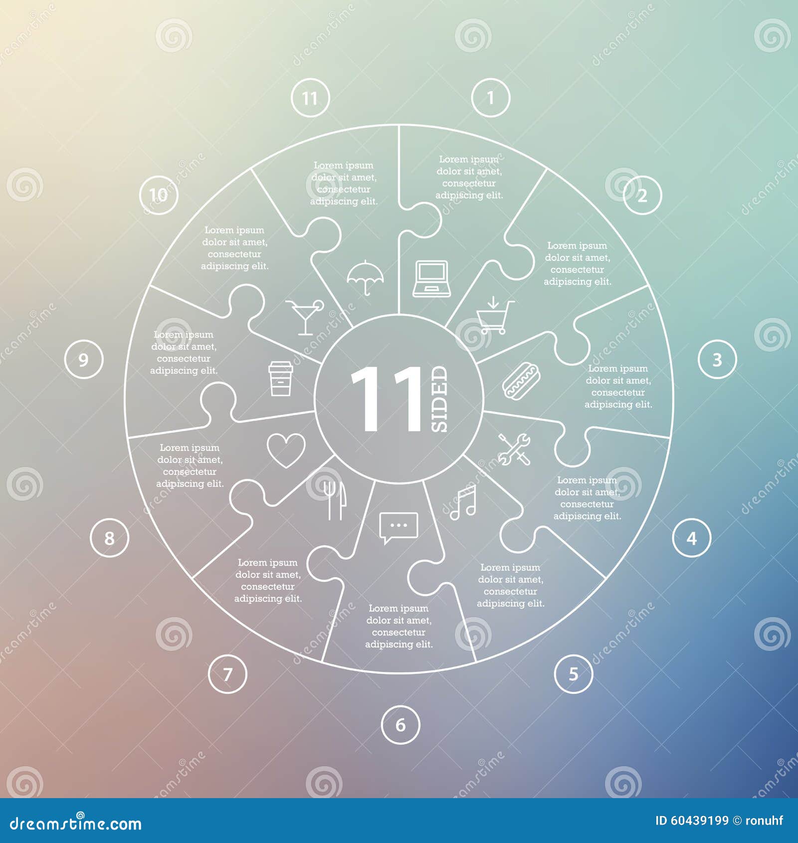 Business Concept. Circle Puzzle Infographic. Template for Cycle Diagram ...