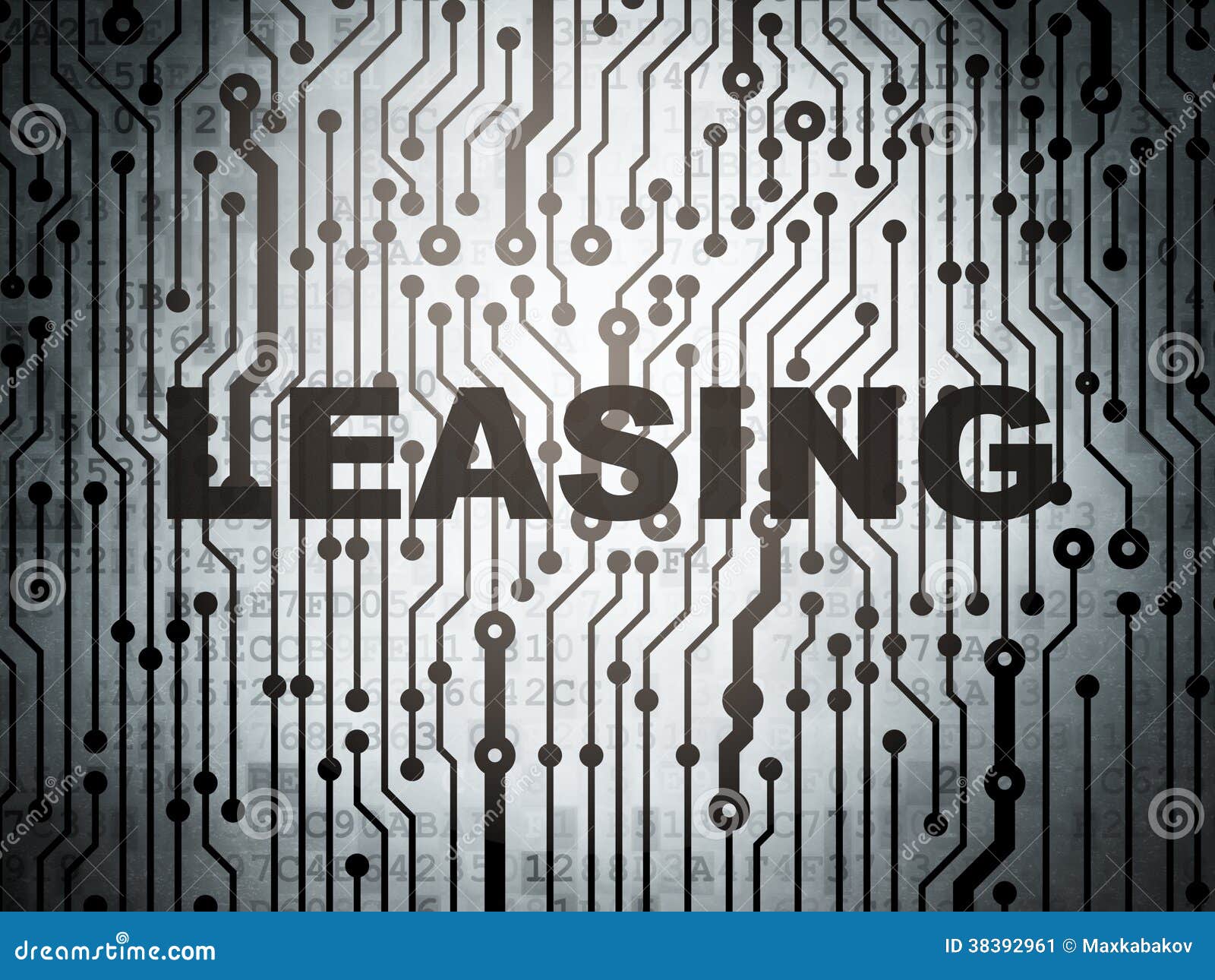 Business Concept: Circuit Board with Leasing Stock Illustration ...