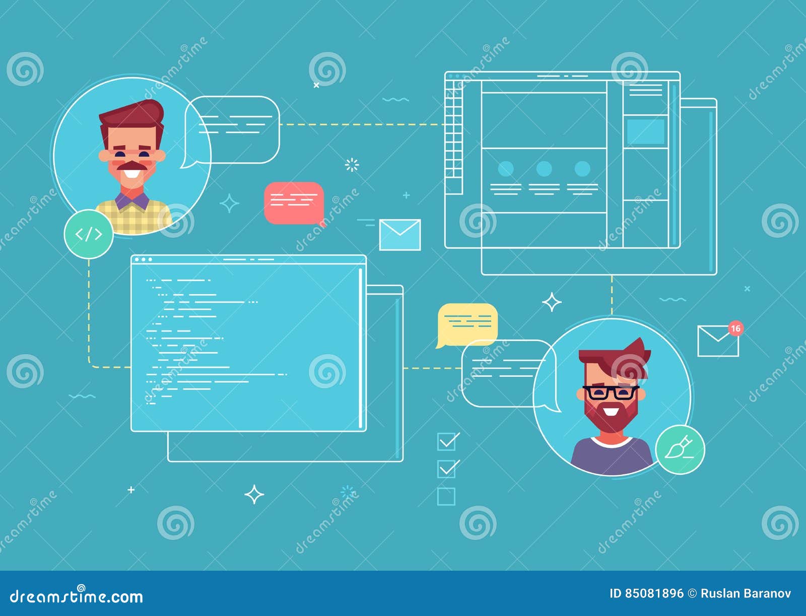 Business Concept of Co-work Designer and Programmer by Project of ...