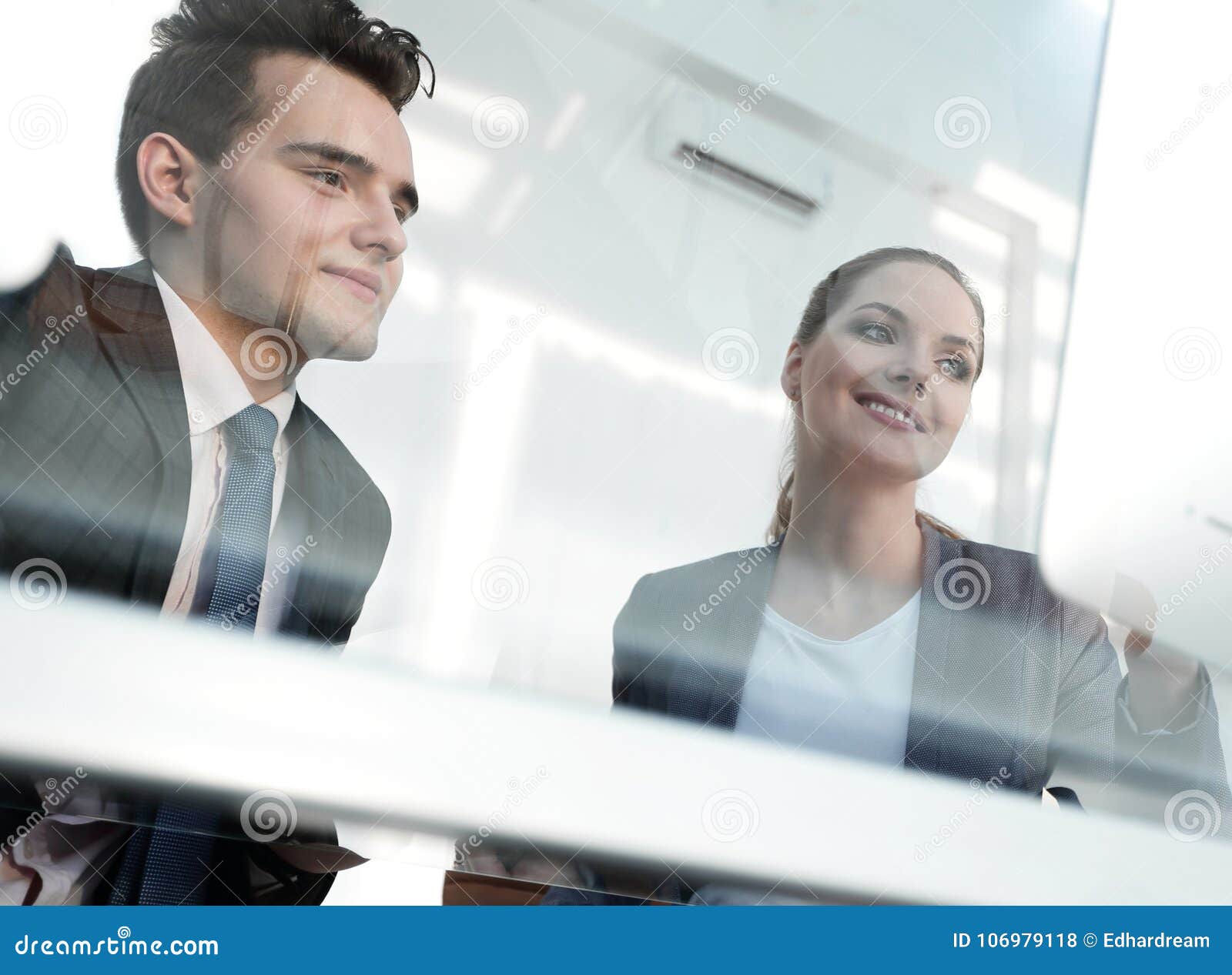 Business Concept.colleagues Looking at Computer Screen Stock Photo ...