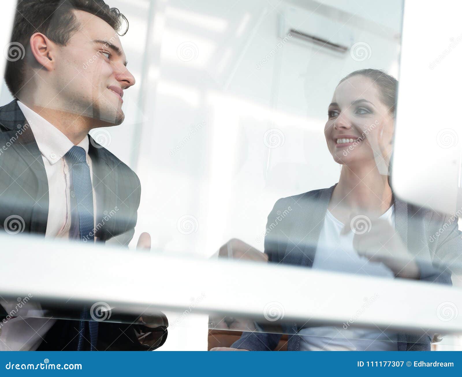 Business Concept.colleagues Looking at Computer Screen Stock Image ...