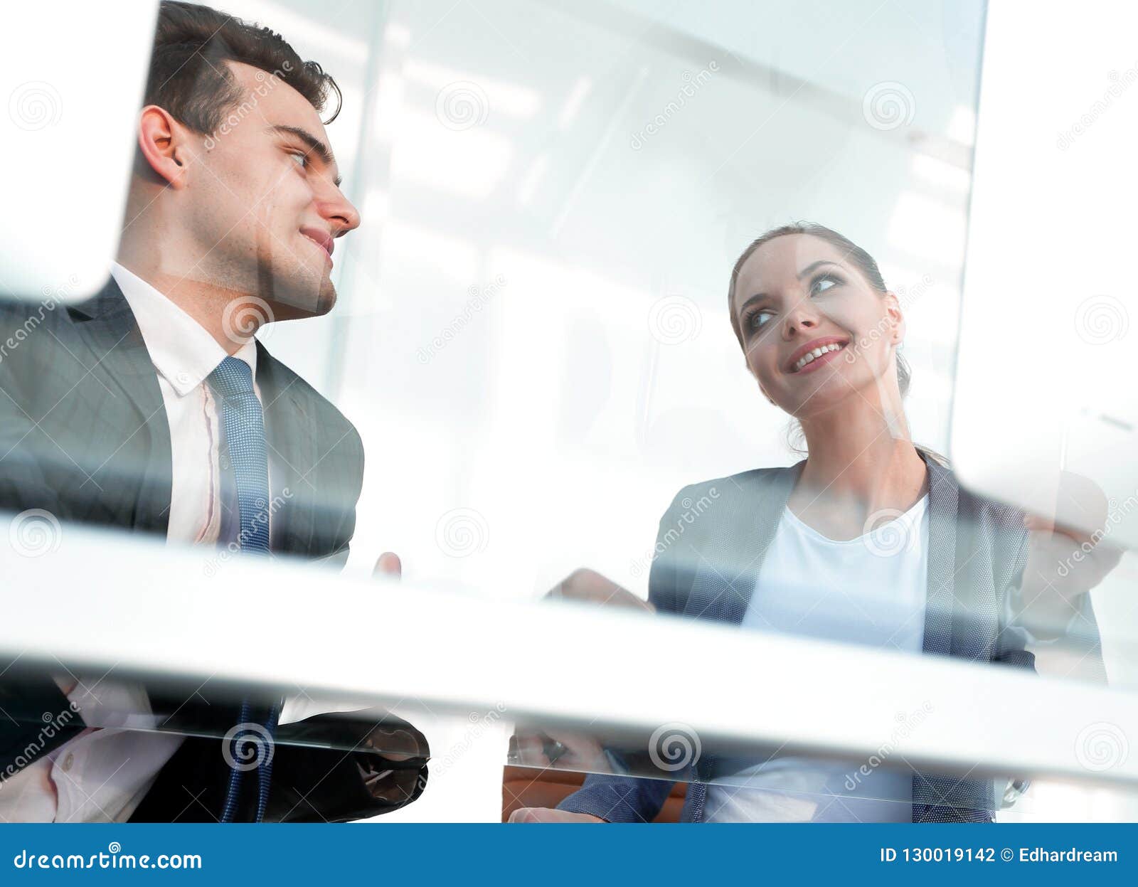 Business Concept.colleagues Looking at Computer Screen Stock Photo ...