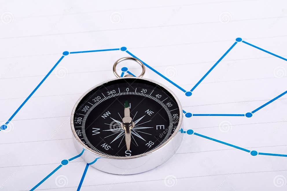 Business Concept with Compass and Graph on Paper Stock Photo - Image of ...
