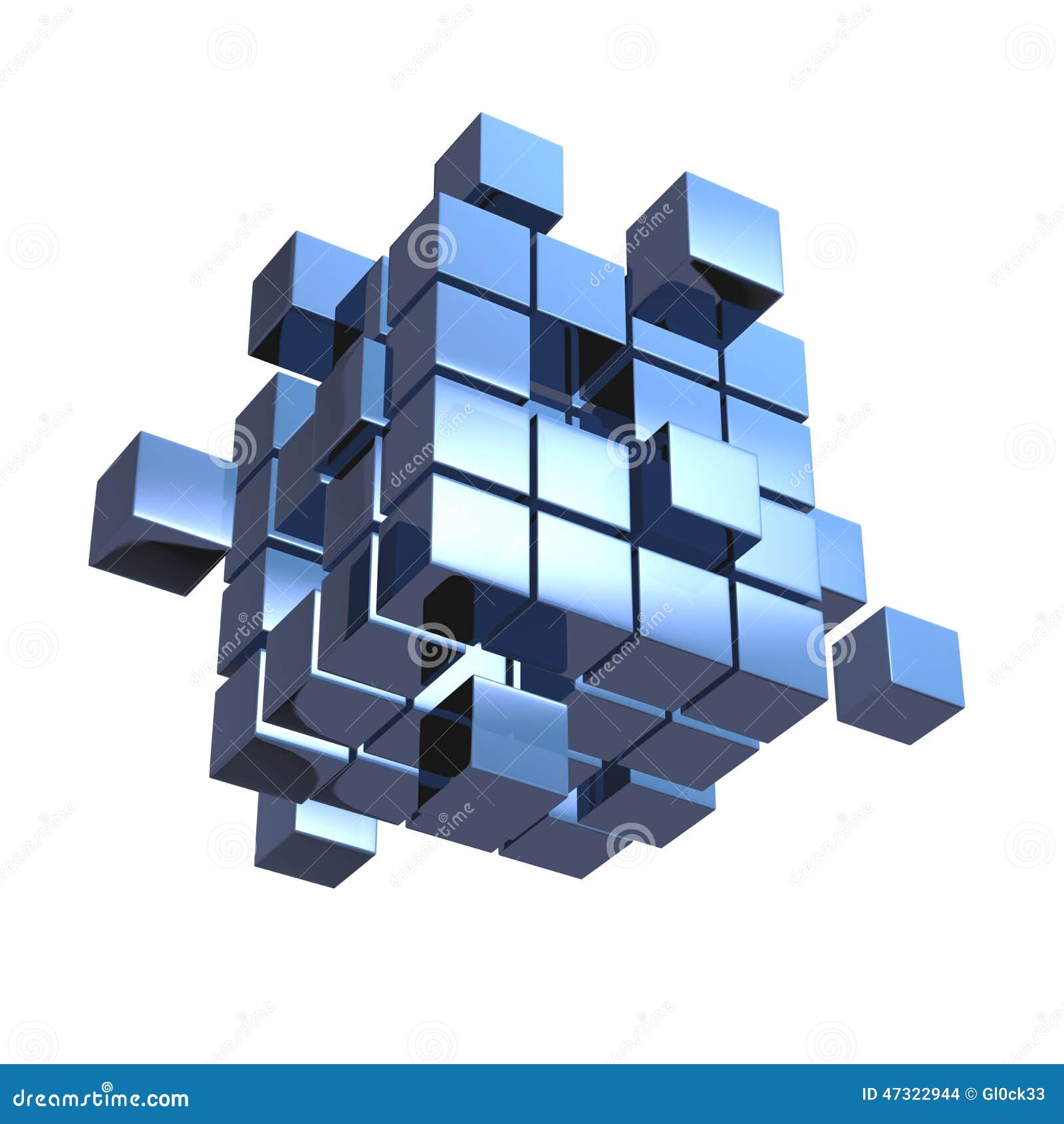 Business Concept, Cube Assembling from Blocks Stock Illustration ...