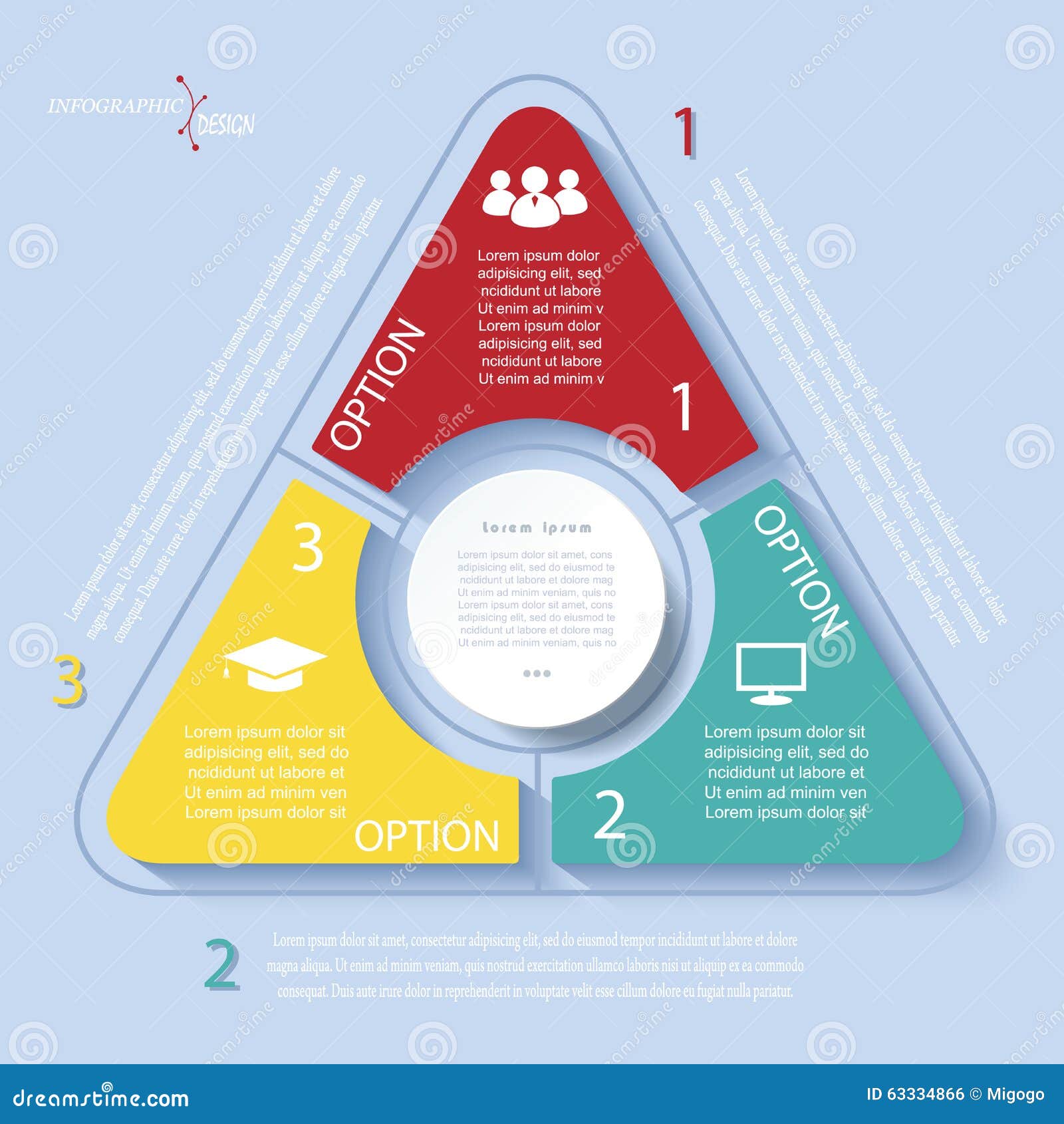 Business Concept Design with Triangle and 3 Segments. Stock Vector ...