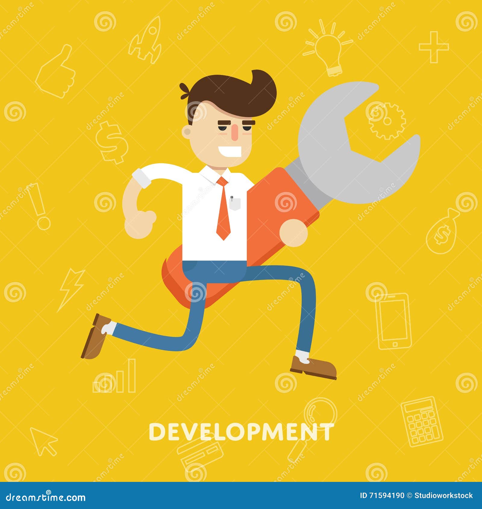 Business Concept Development Flat Vector Stock Vector - Illustration of ...