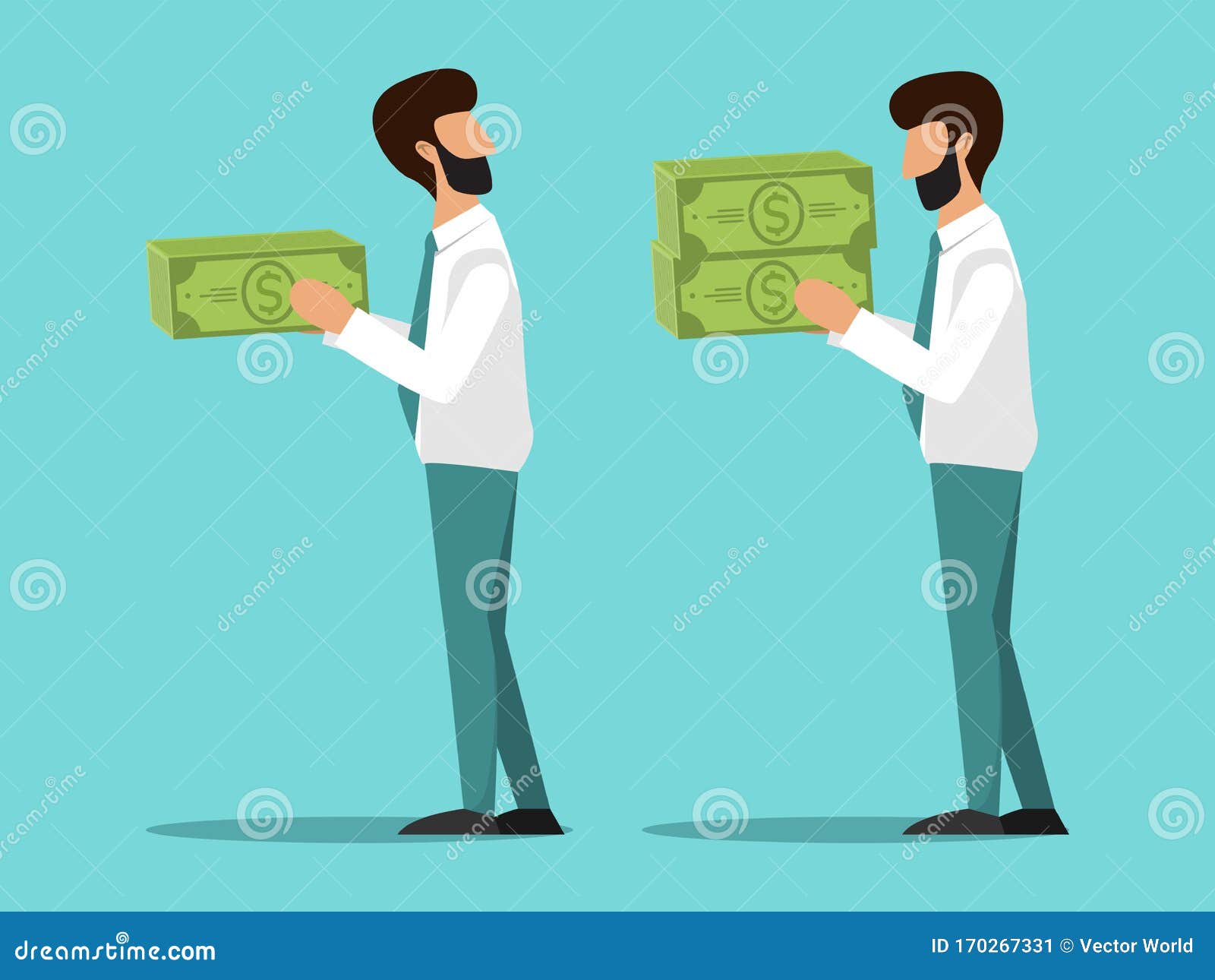 Business Concept Of Different Salary For Workers Vector Illustration ...