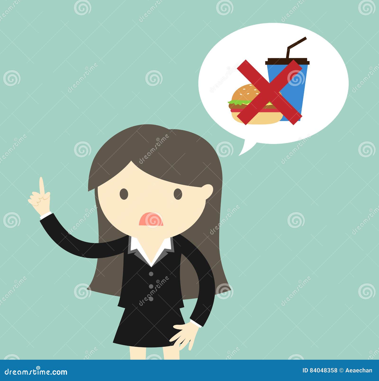 Business Concept, Do Not Eating while Working. Stock Vector ...