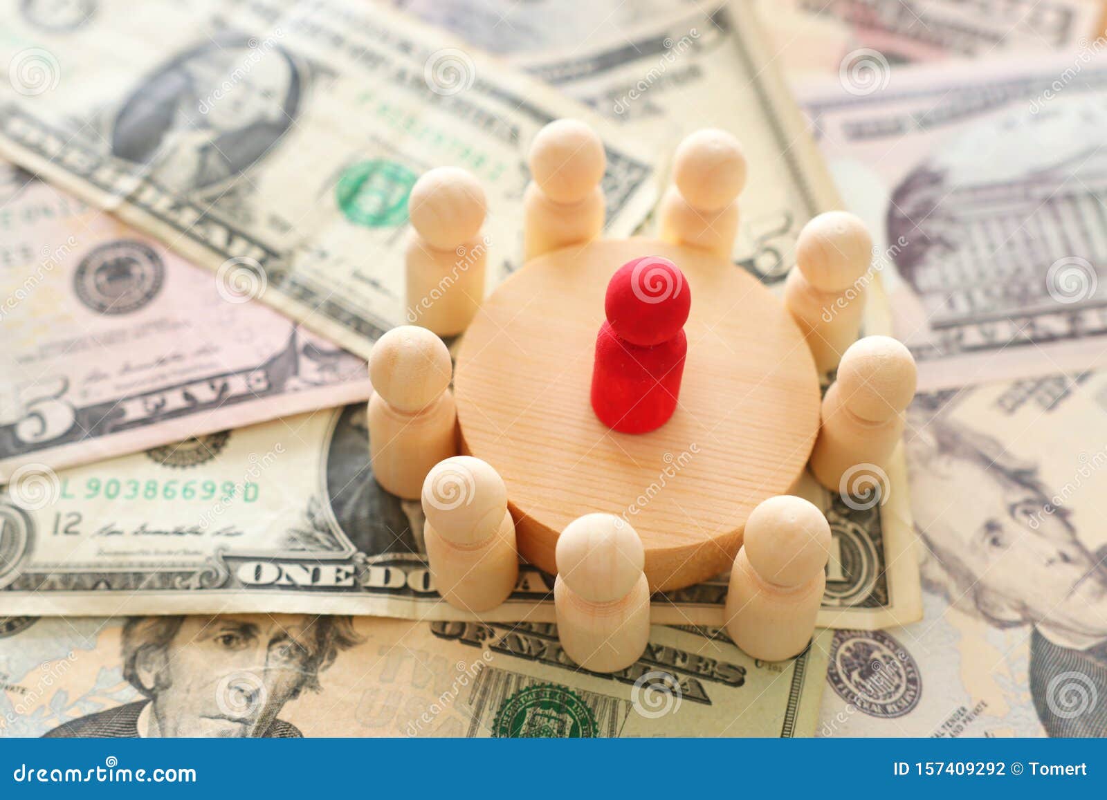 Business Concept of Dollar Bills with People Figures. Human Resources ...