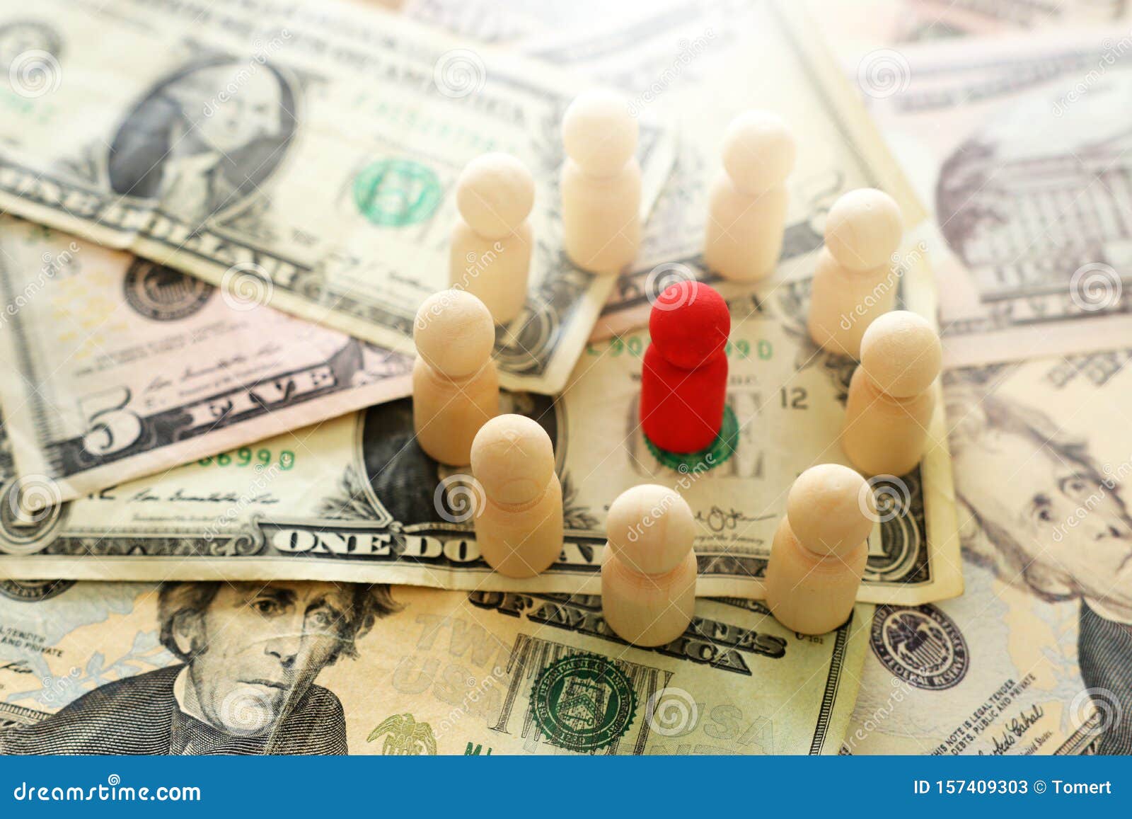 Business Concept of Dollar Bills with People Figures. Human Resources ...