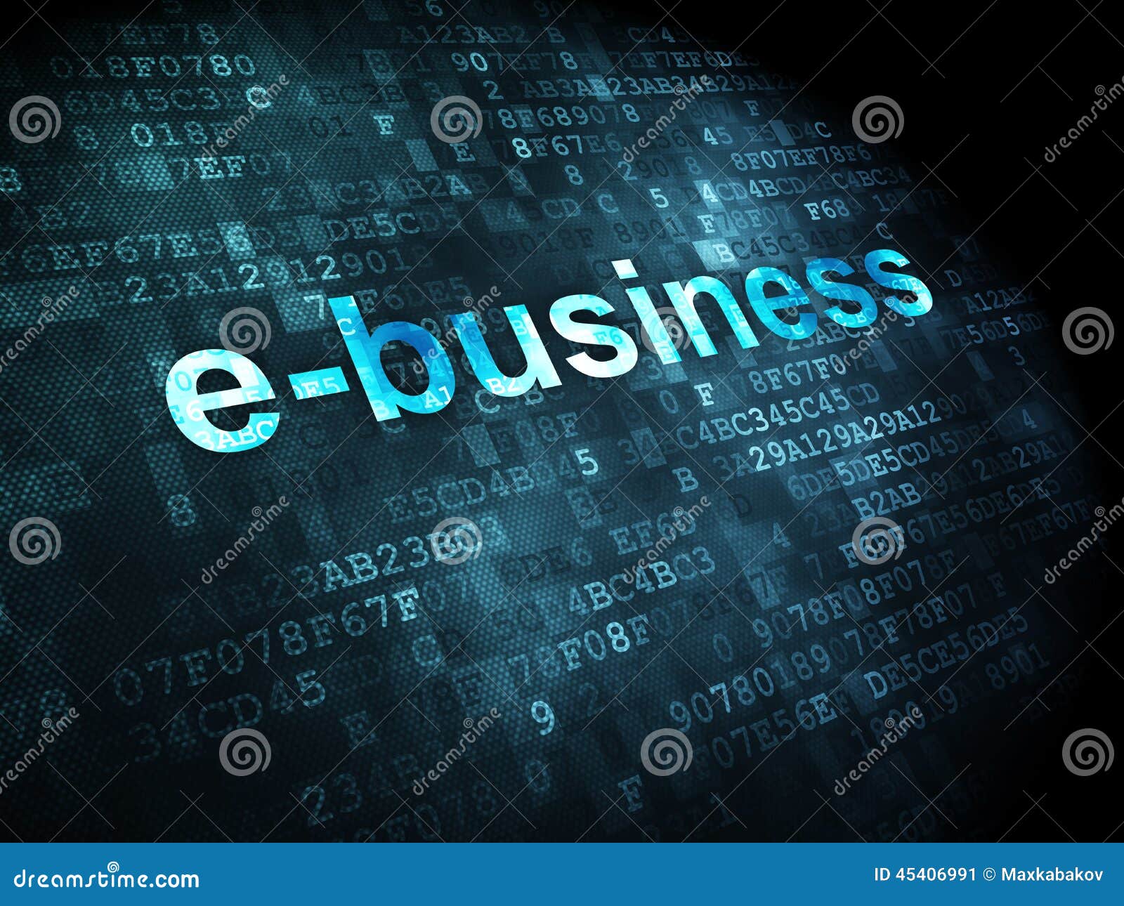 Business Concept: E-business on Digital Background Stock Illustration ...