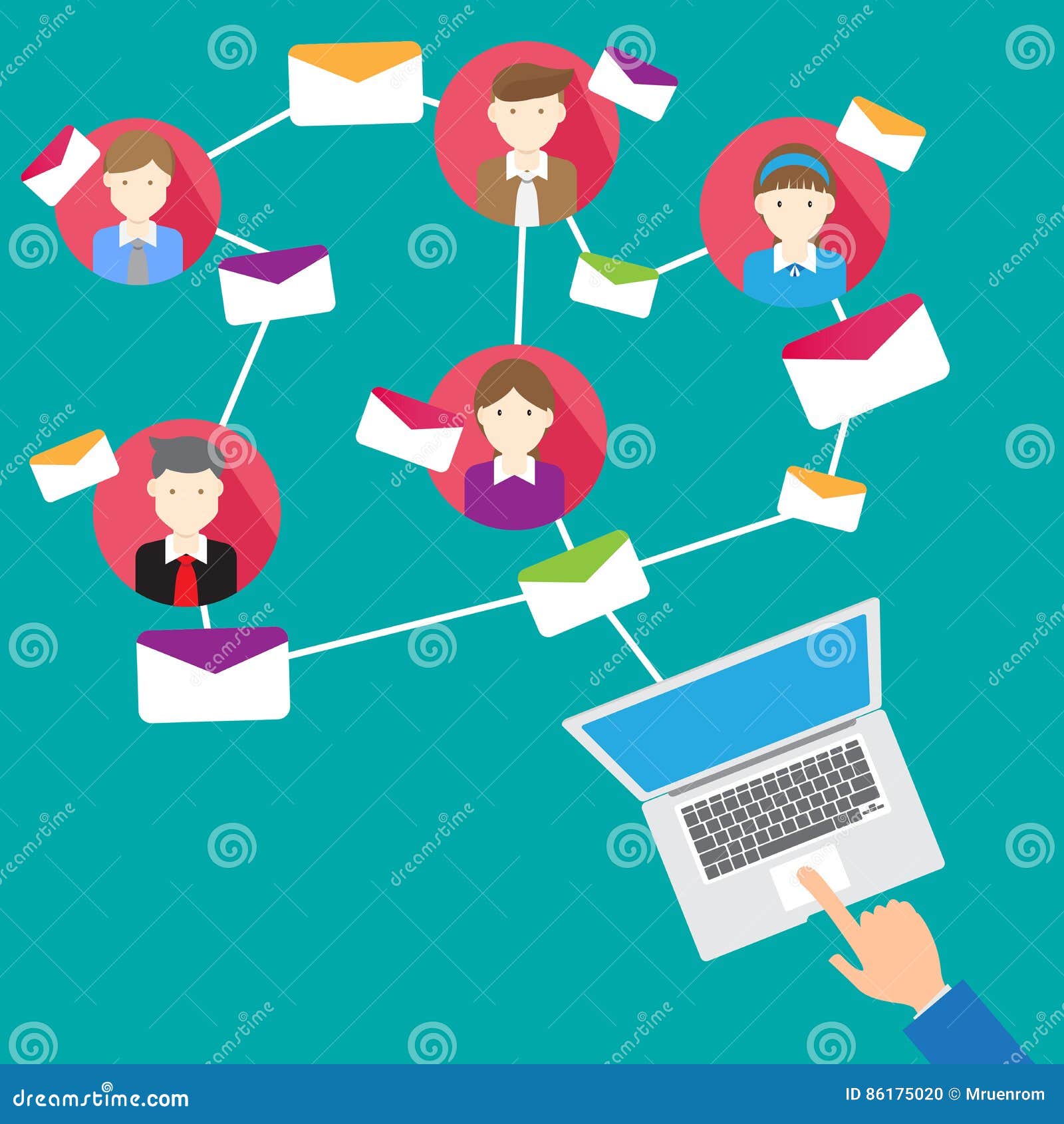 Business Concept Email Management the Organization Stock Vector ...