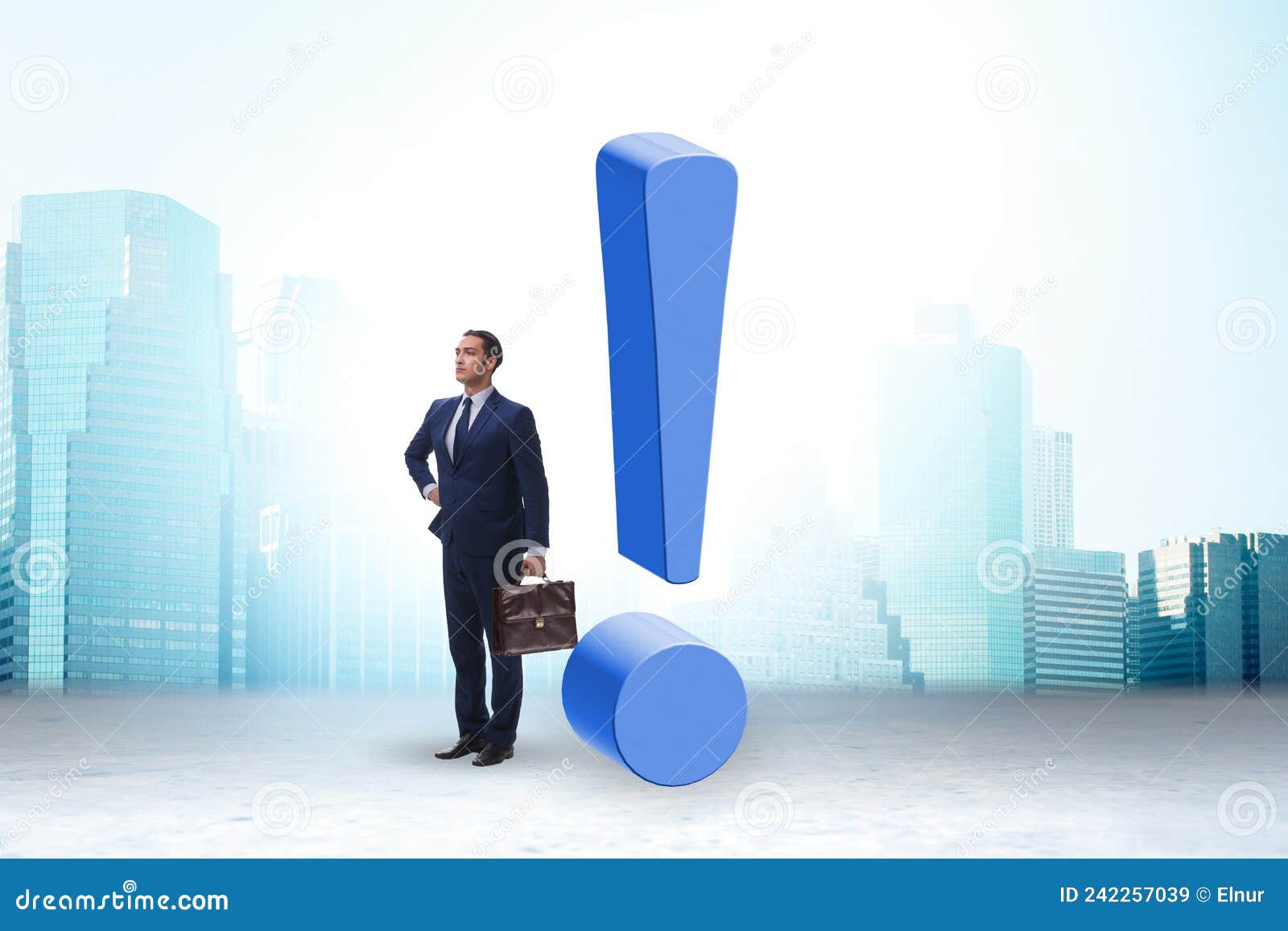 Business Concept with Exclamation Mark and Business Person Stock Image ...