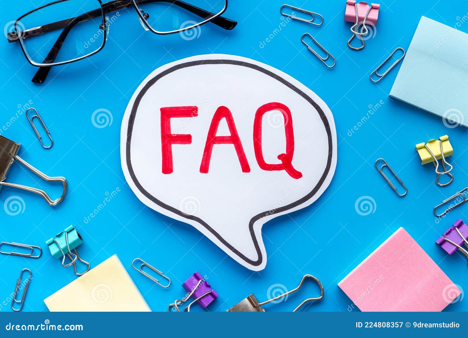 Business Concept Faq Frequently Asked Questions on Office Table Stock ...