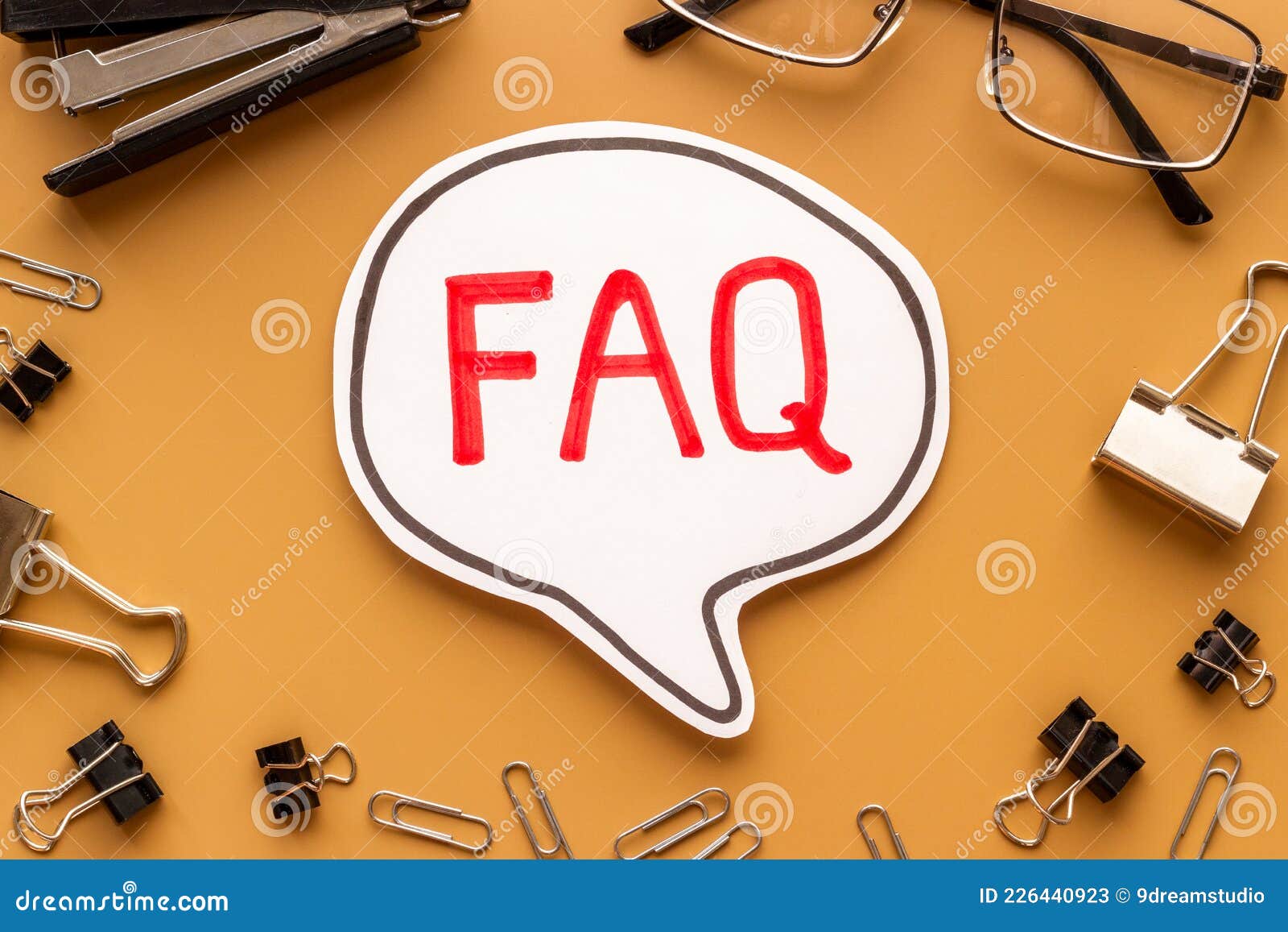 Business Concept Faq Frequently Asked Questions on Office Table Stock ...