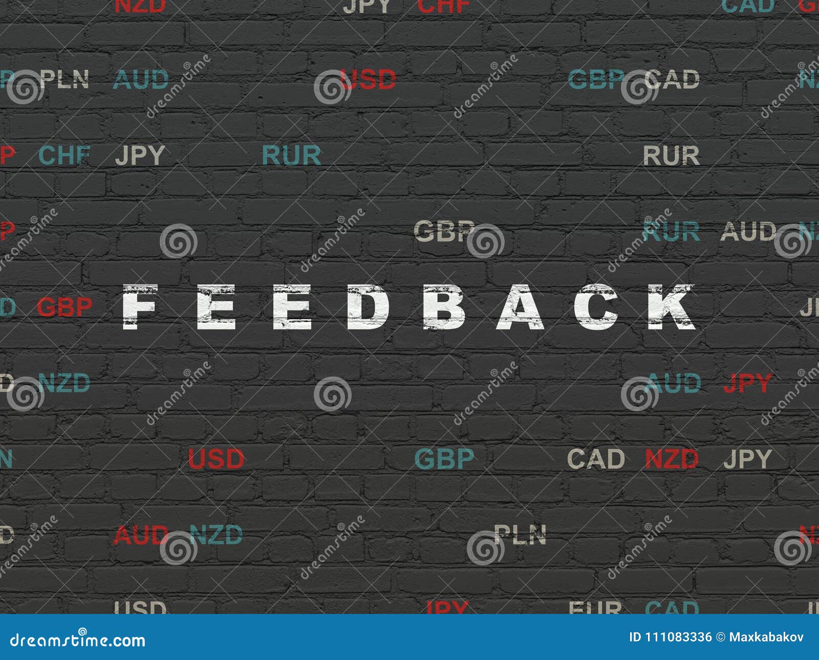 Business Concept: Feedback on Wall Background Stock Illustration ...