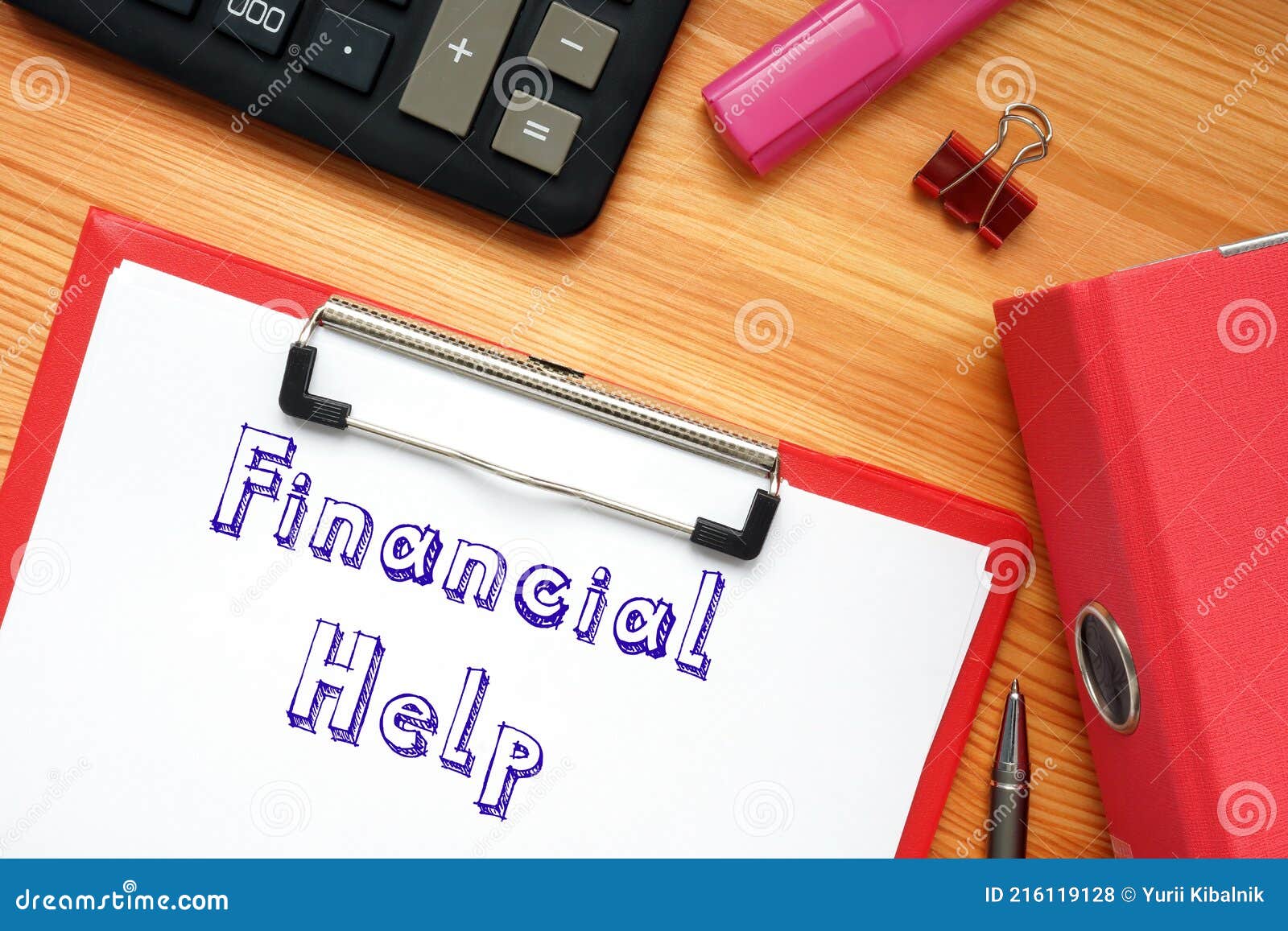 Business Concept about Financial Help with Sign on the Page Stock Photo ...