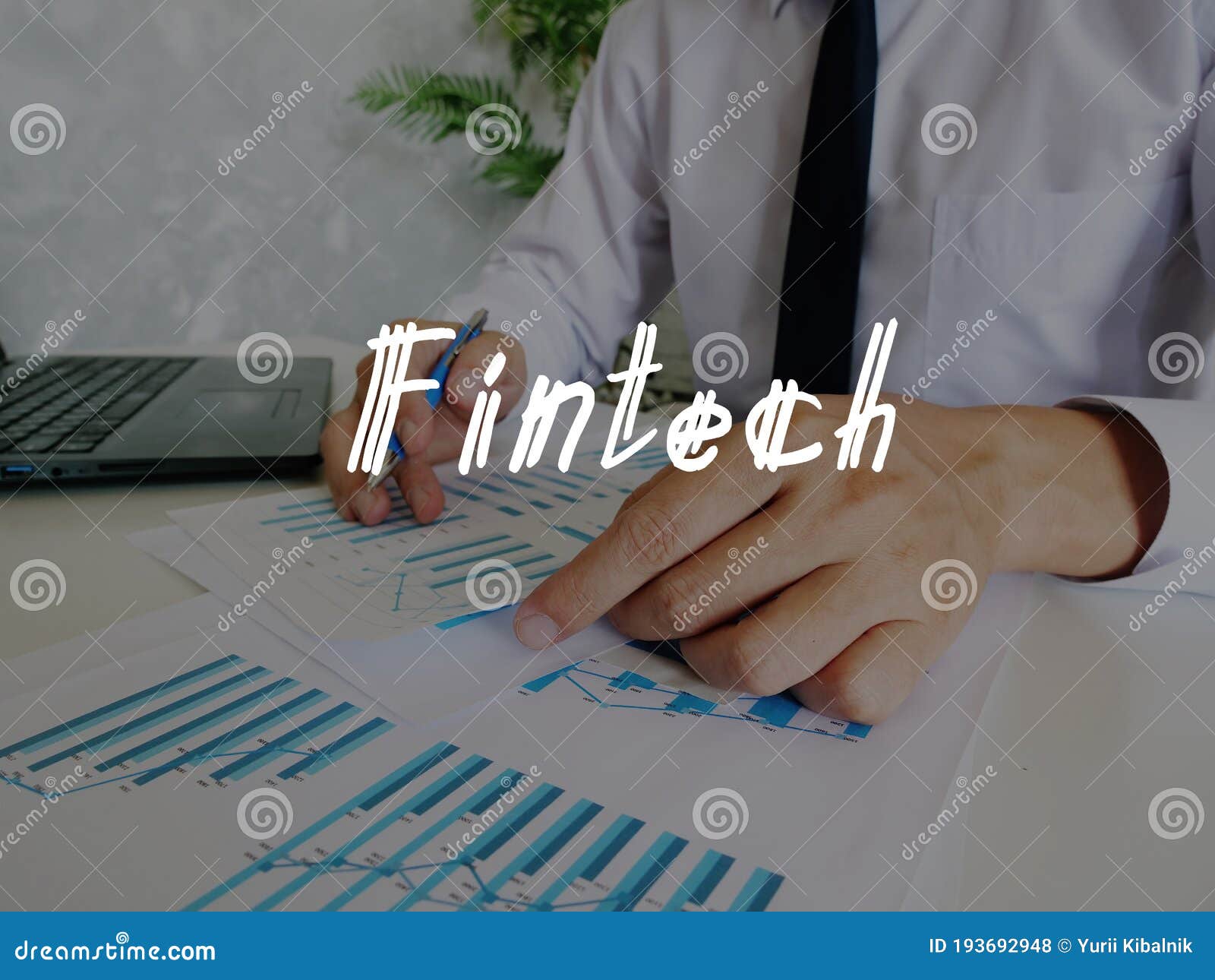 Business Concept about Fintech with Sign on the Page Stock Photo ...