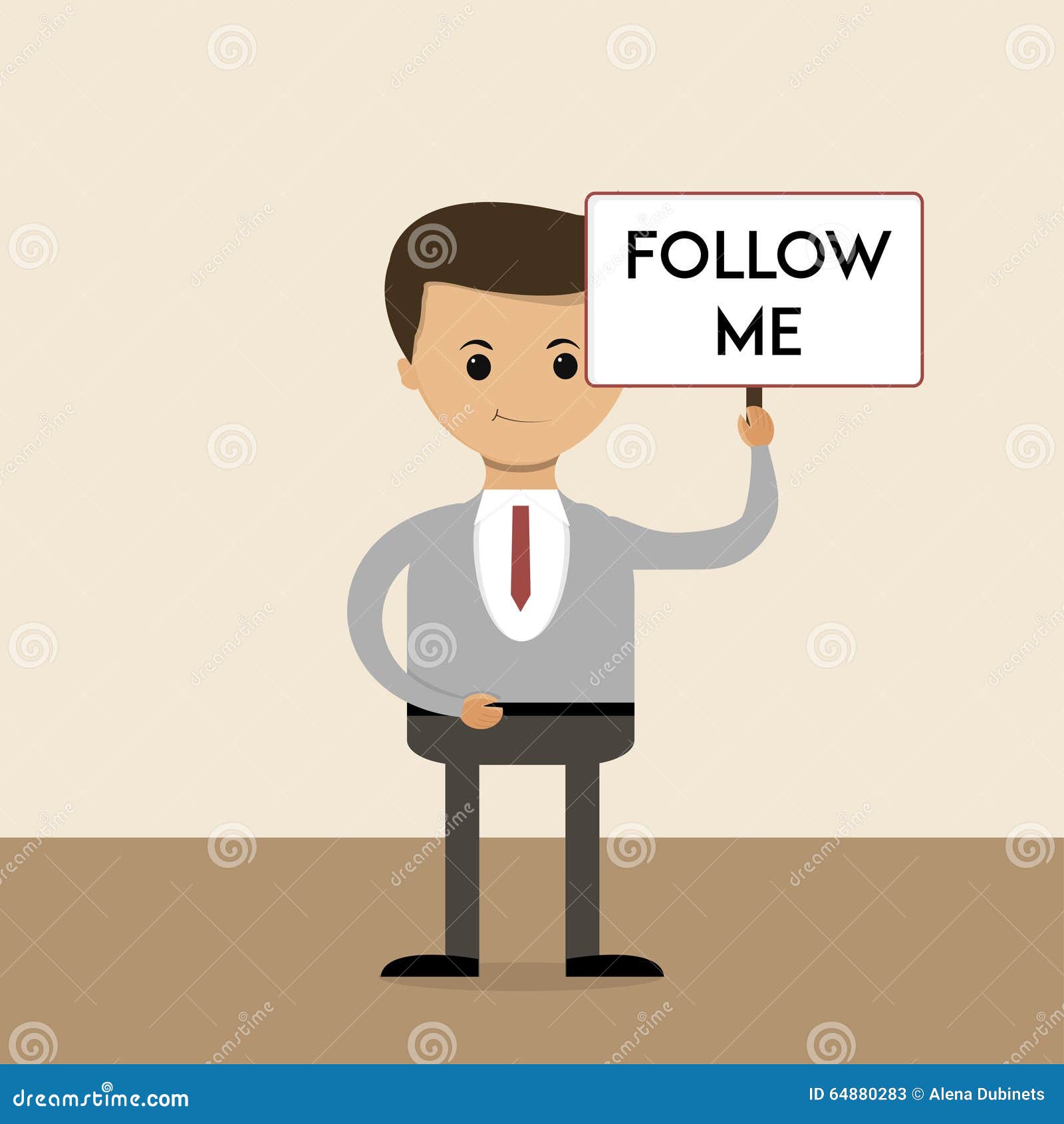 Business Concept in Flat Design. Follow Me Stock Illustration ...