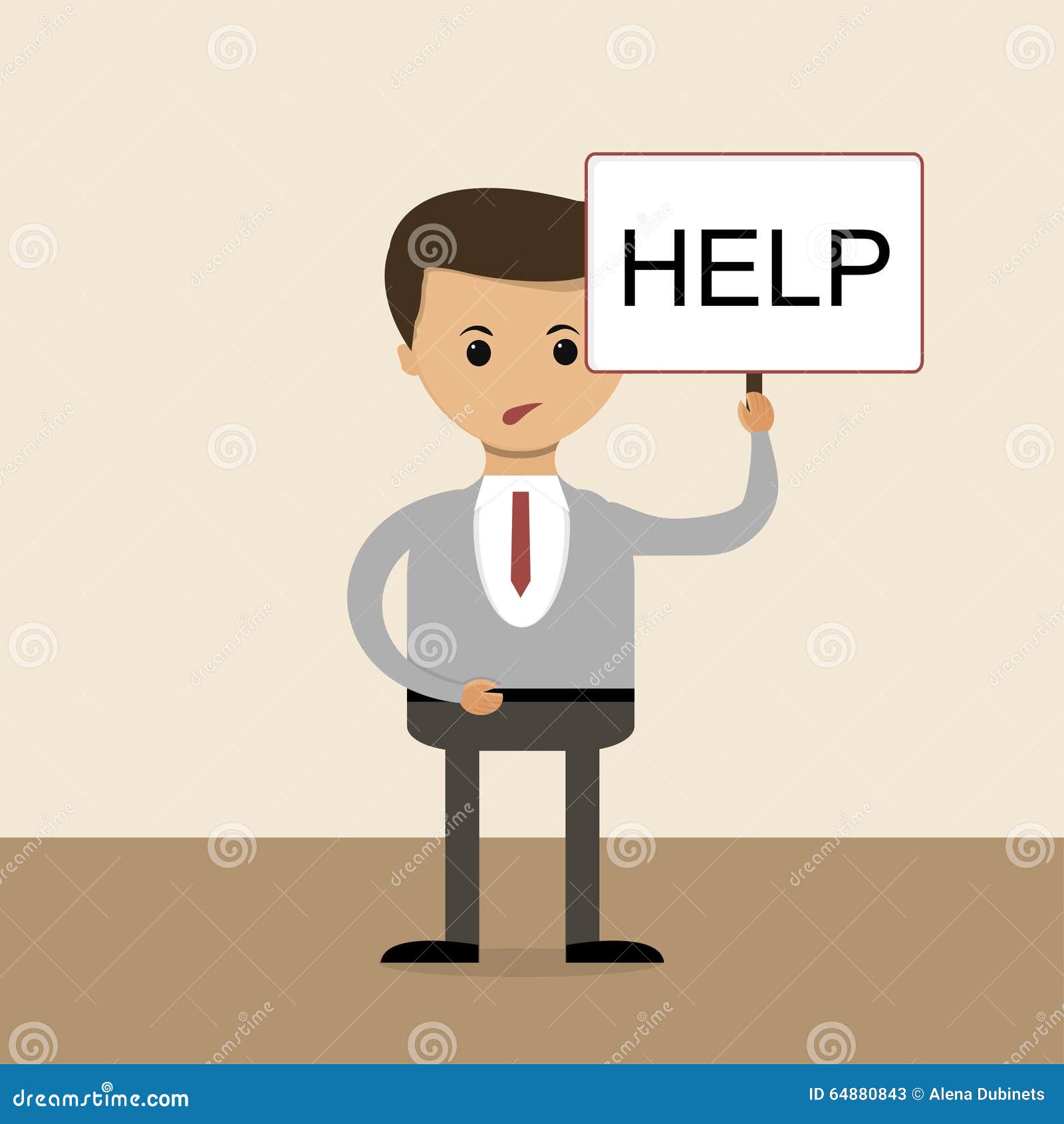 Business Concept in Flat Design. Help Me Stock Illustration ...