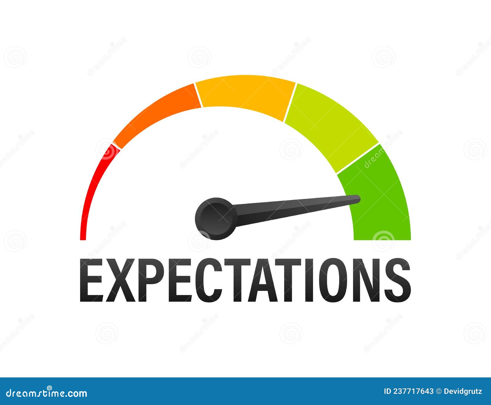 Business Concept. Flat Design. Flat Icon with Expectations Indicaton ...