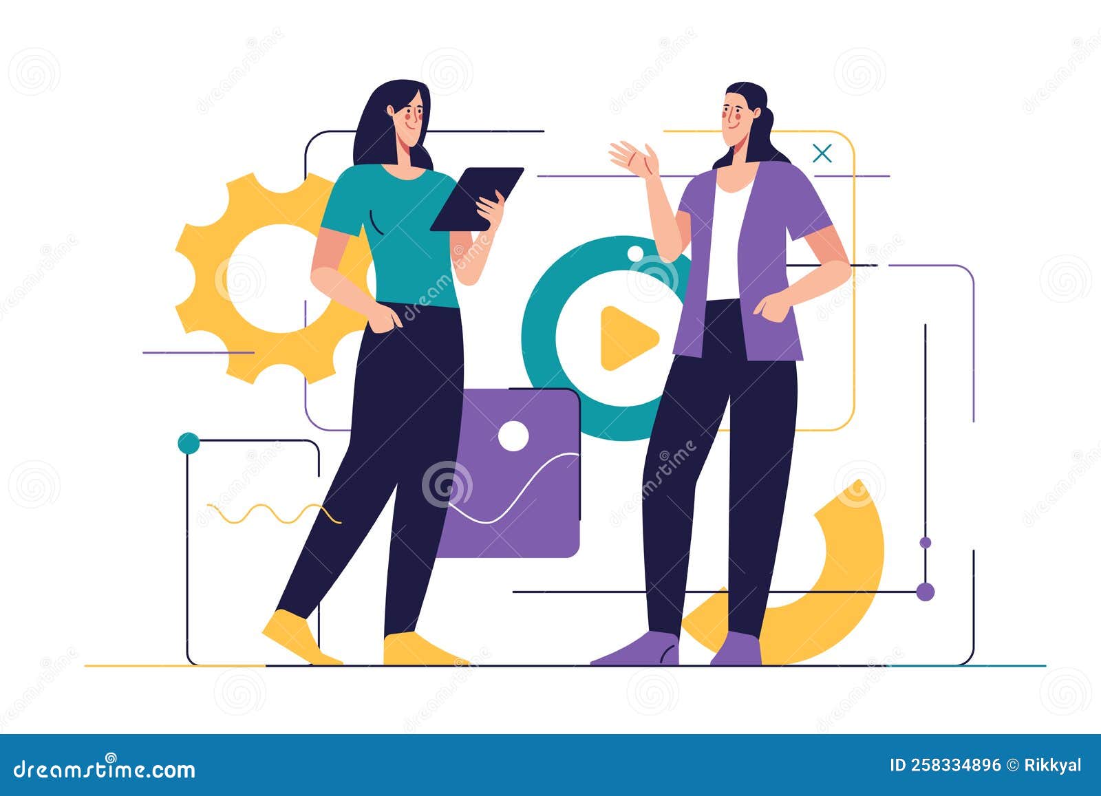 Business Concept Flat Style Outline Vector Illustration on the Subject ...