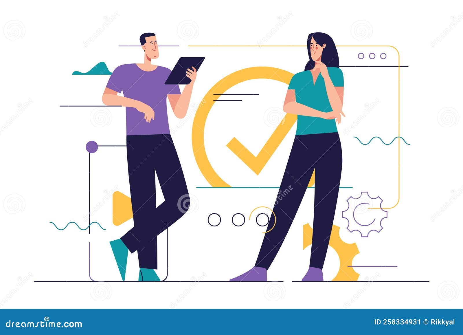 Business Concept Flat Style Outline Vector Illustration on the Subject ...