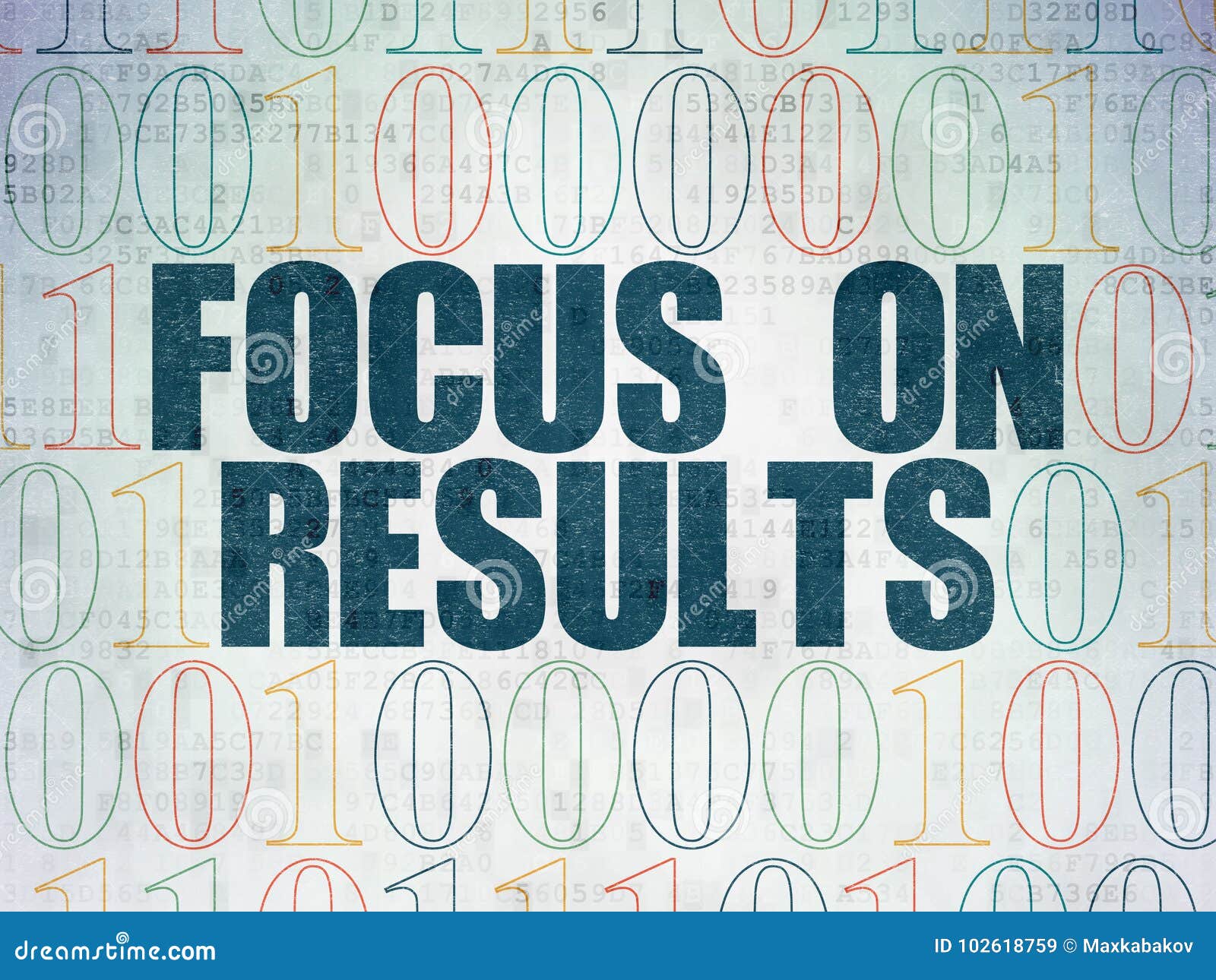 Business Concept: Focus on RESULTS on Digital Data Paper Background ...