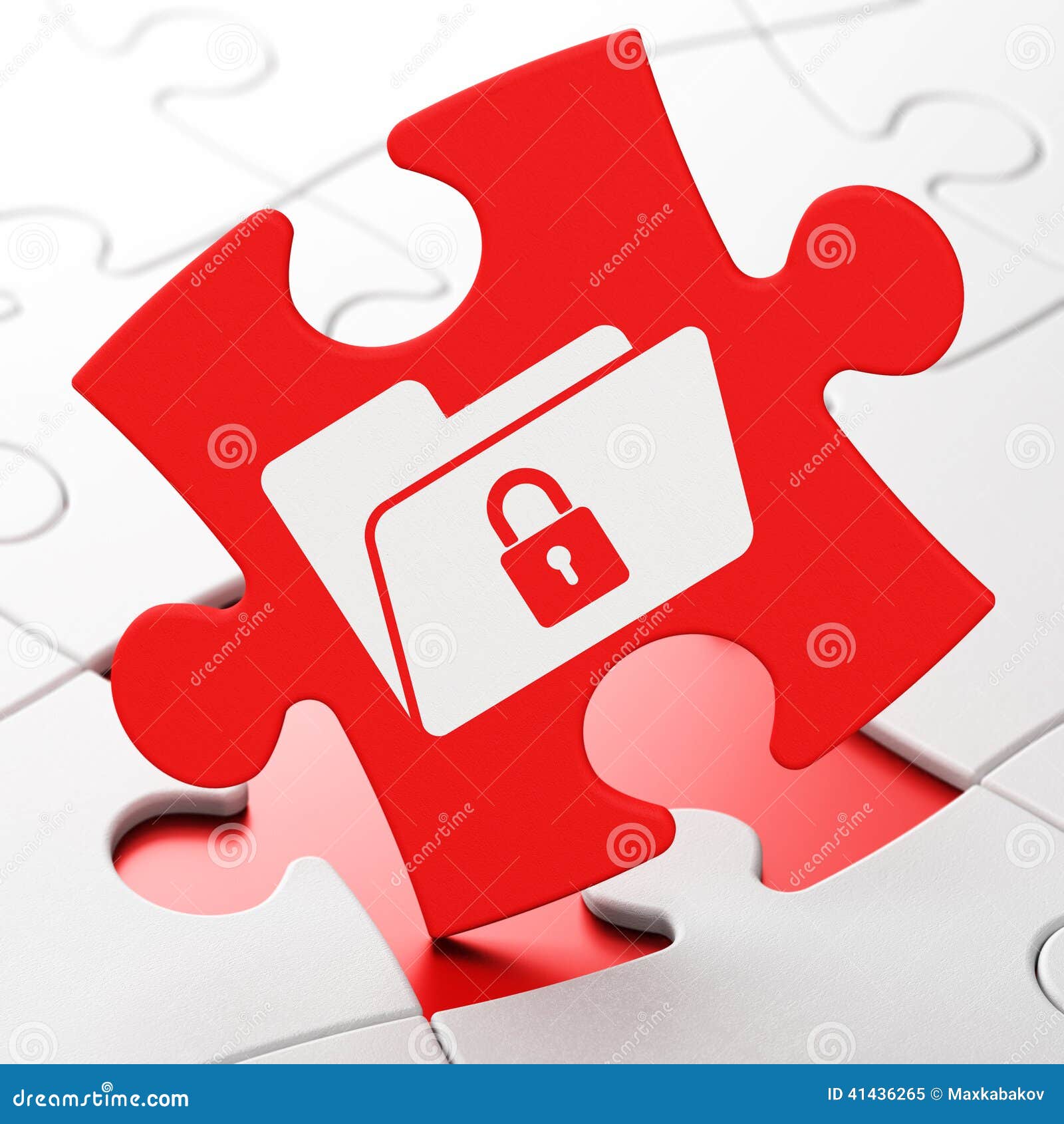 Business Concept: Folder with Lock on Puzzle Stock Image - Image of ...